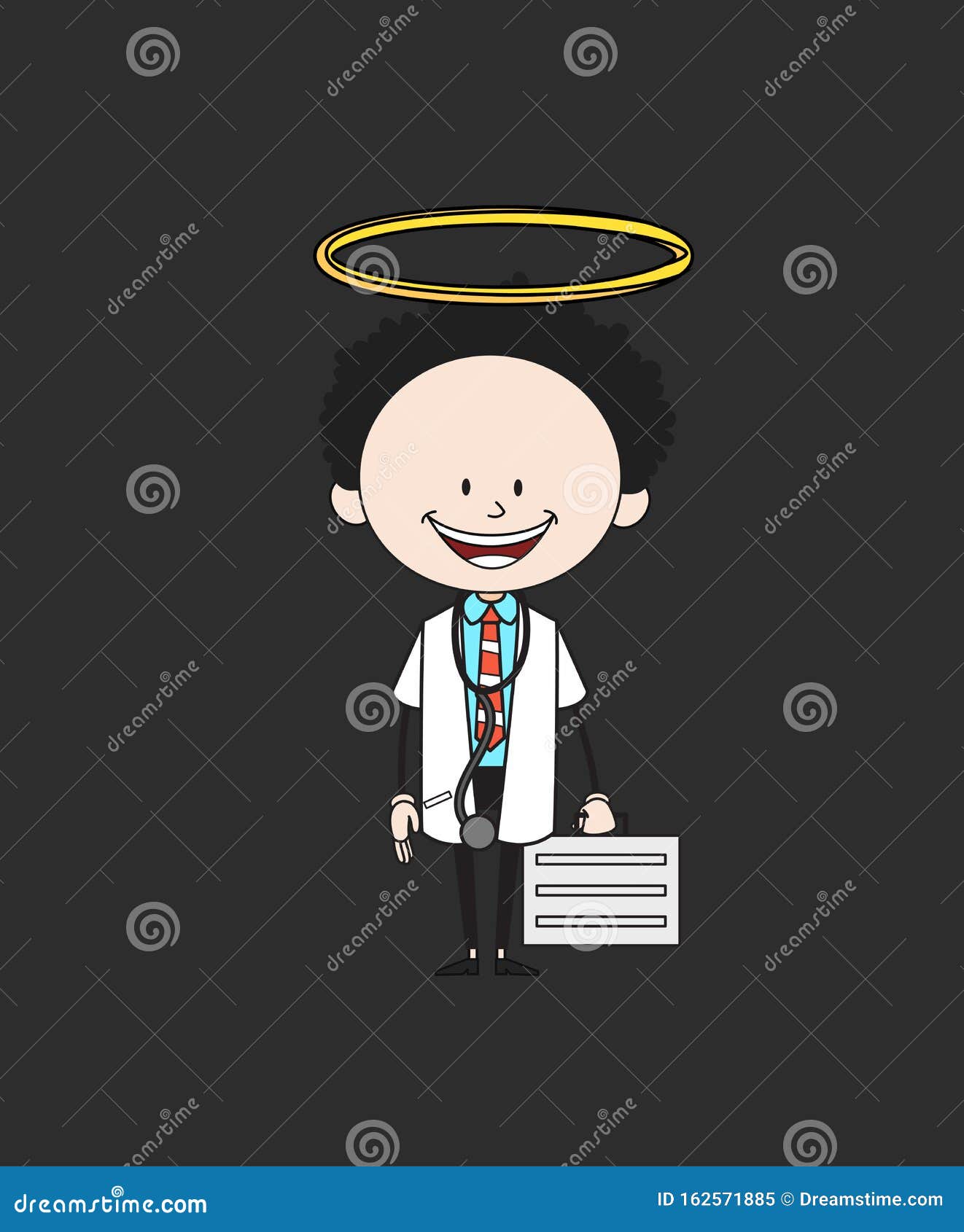 Cartoon Doctor - Standing and Smiling Stock Vector - Illustration of ...