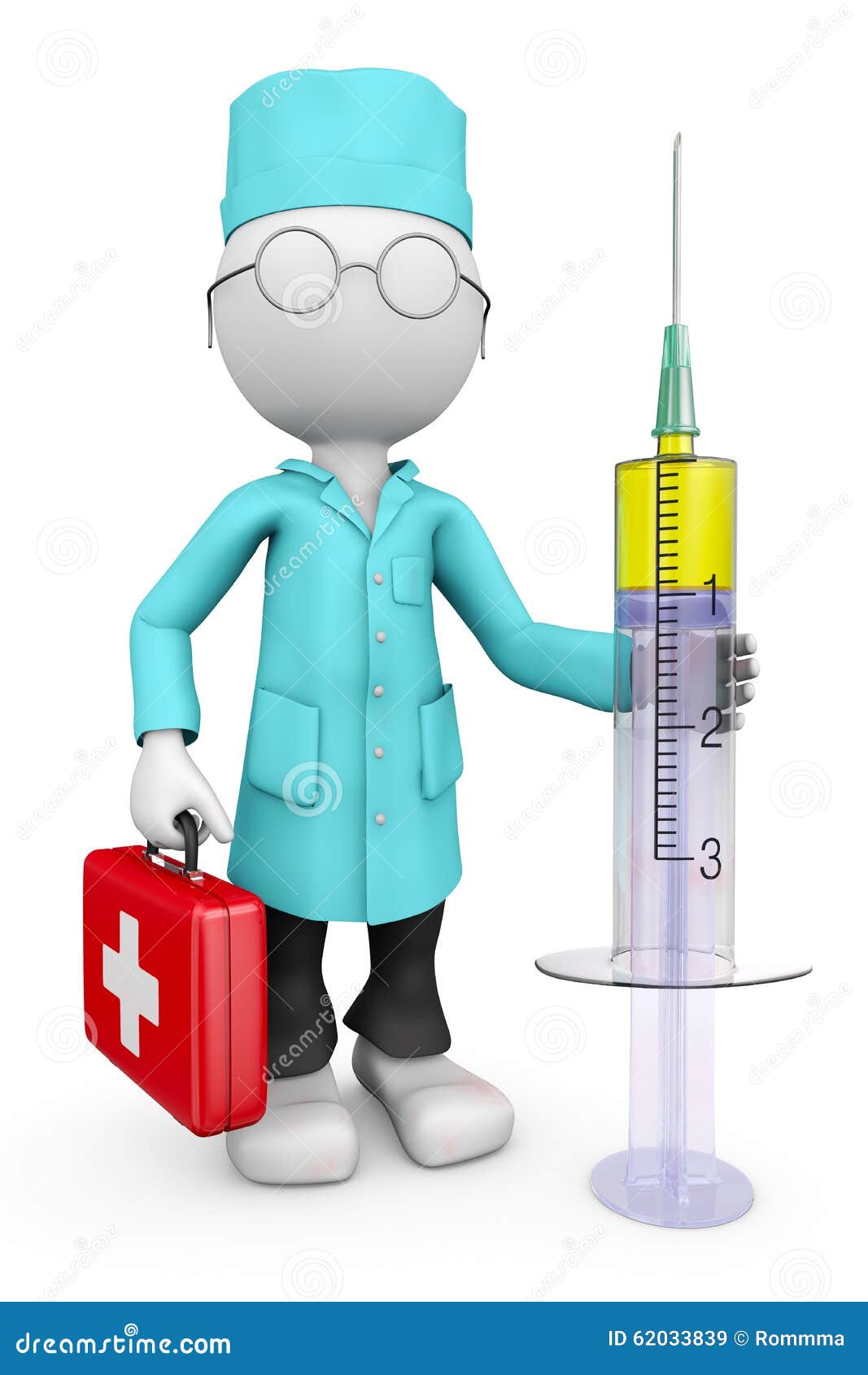 Cartoon Doctor with a Syringe Stock Illustration - Illustration of ...