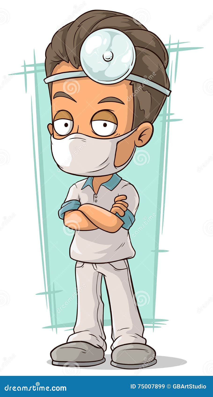 Cartoon Doctor with White Mask Stock Vector - Illustration of health ...