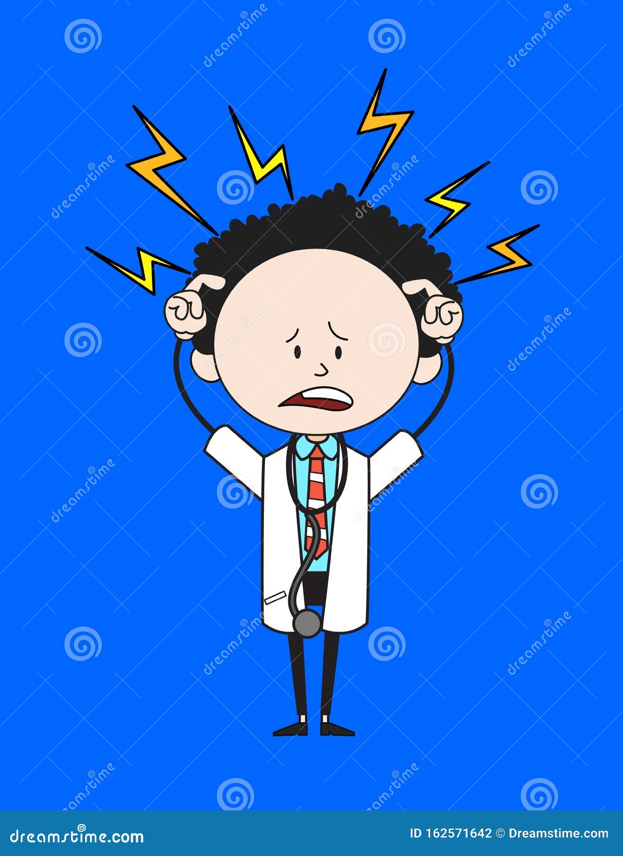 Cartoon Doctor - with Worried Face Stock Vector - Illustration of ...