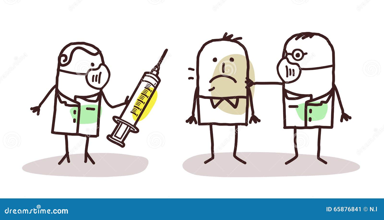Cartoon Doctors with Contagious Man Stock Vector - Illustration of ...