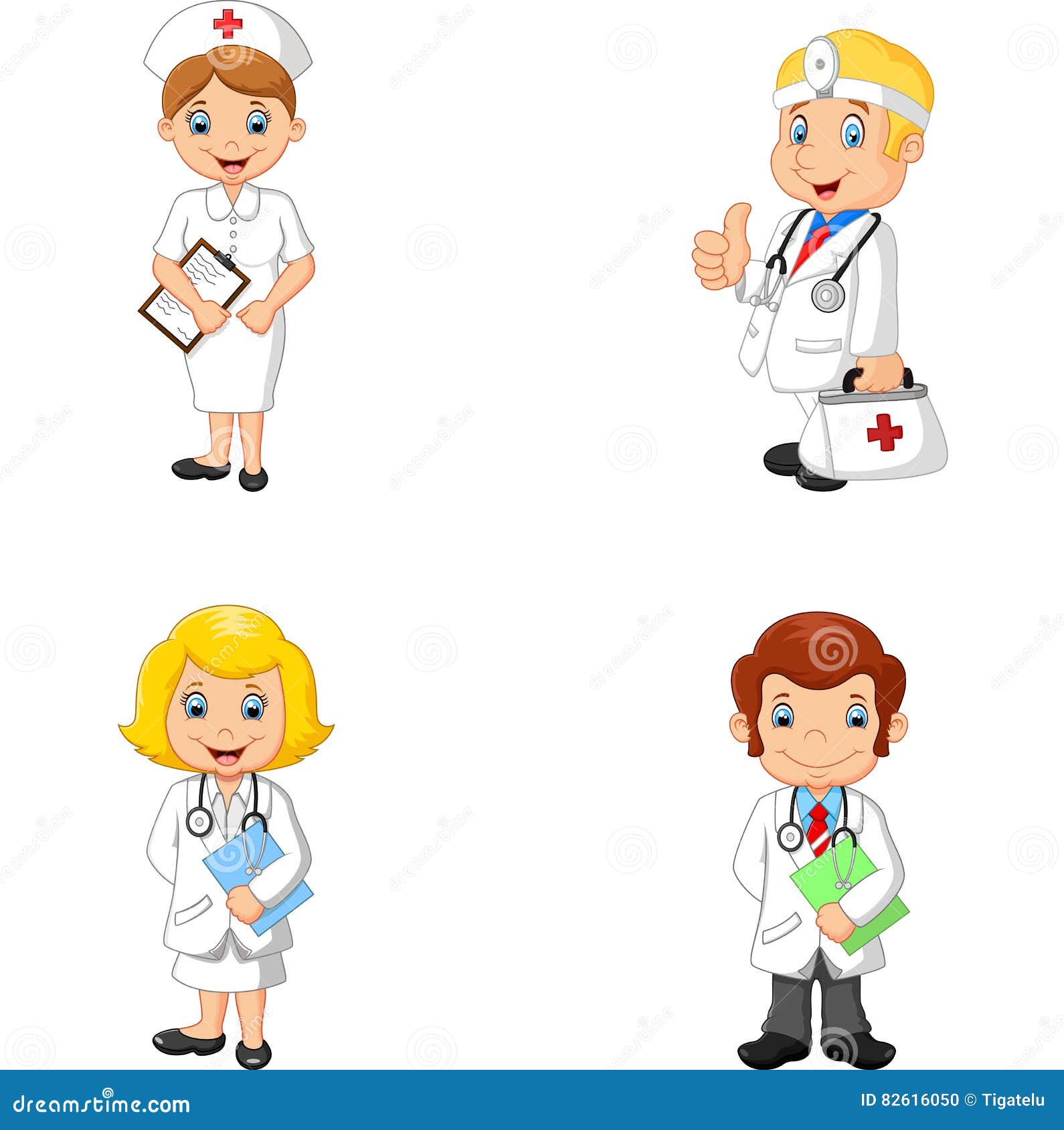 Cartoon doctors and nurses editorial image. Illustration of blonde ...
