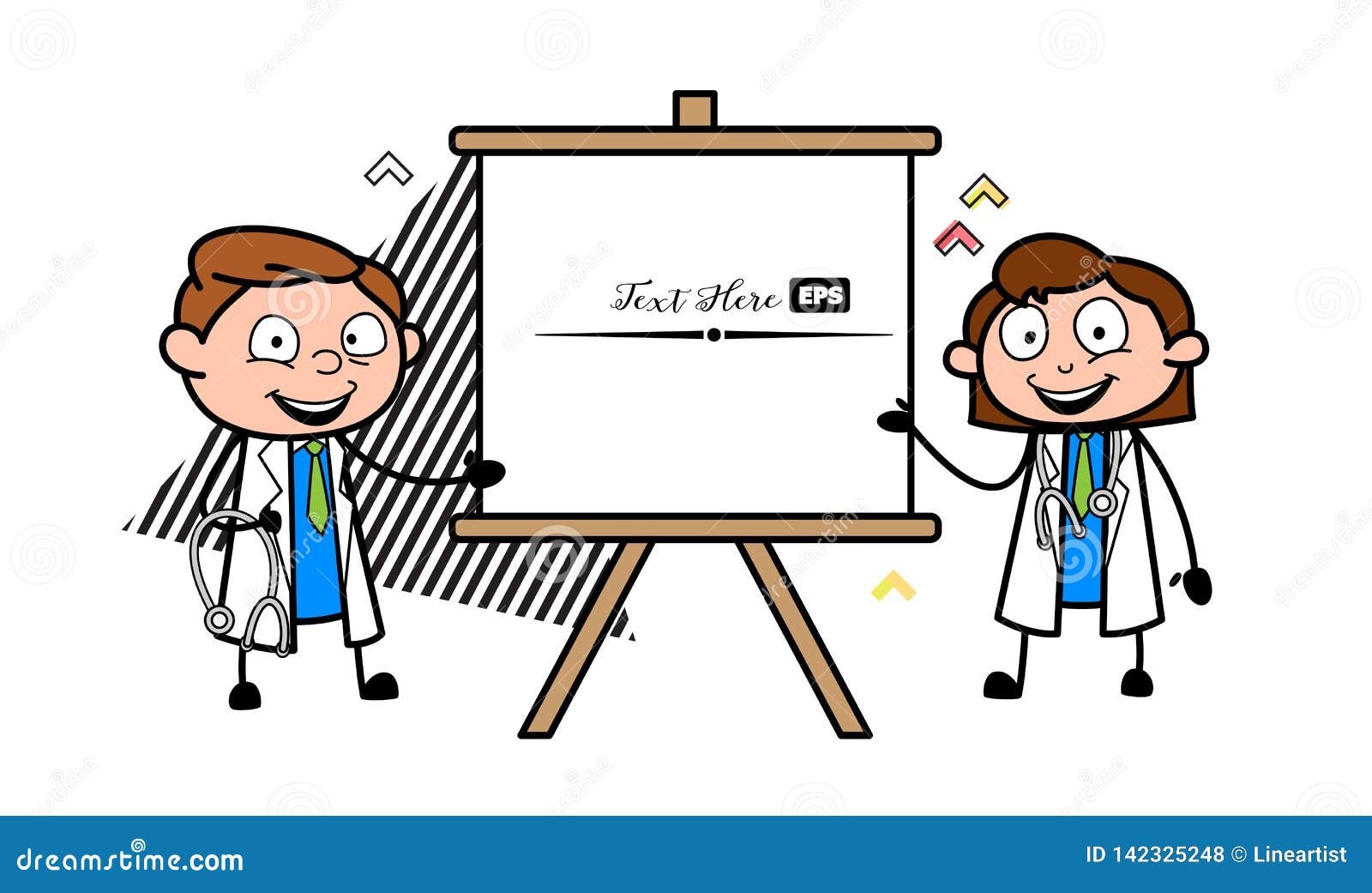 Cartoon Doctors Presenting a Board Vector Stock Illustration ...