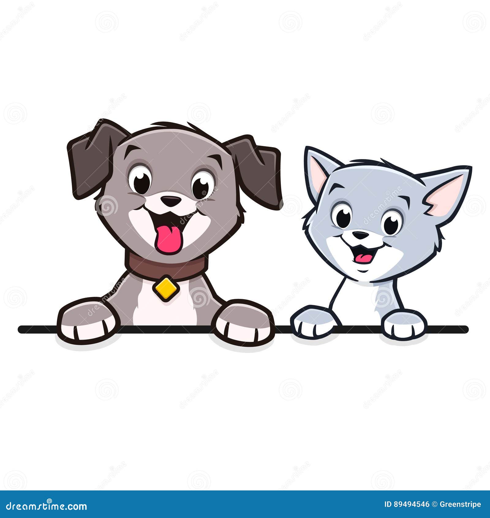 Cartoon Dog Cat Animal Frame Border Stock Vector - Illustration of cute ...