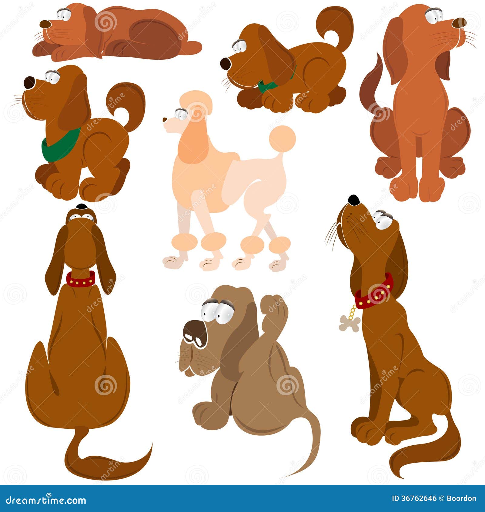 Cartoon dog character set stock vector. Illustration of cartoon - 36762646