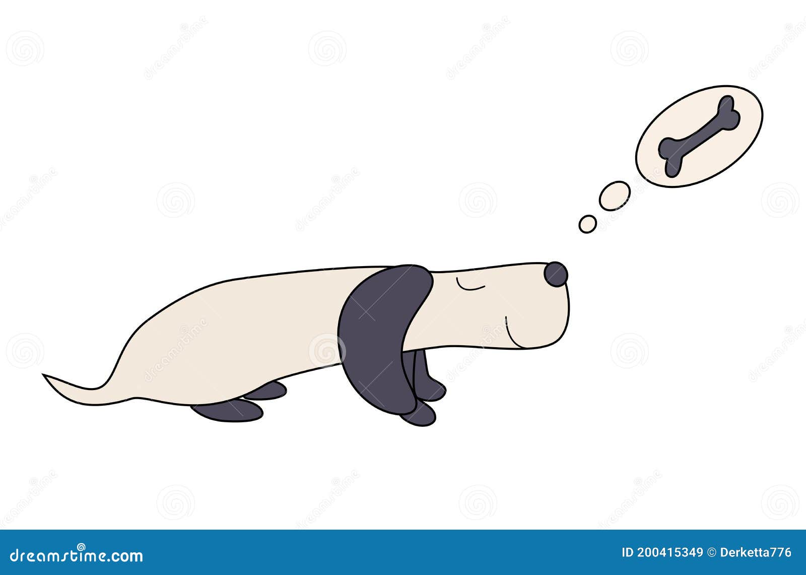 Dog Eating A Bone Cartoon Vector | CartoonDealer.com #7946313