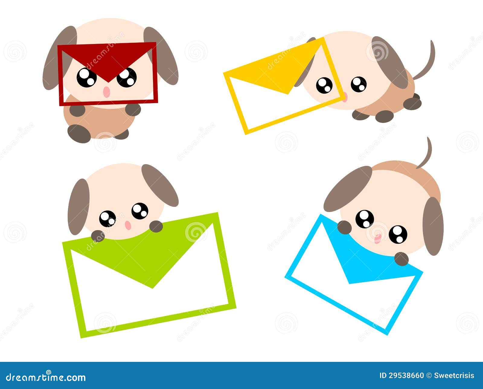 Cartoon Dog with E-mail Illustration Stock Vector - Illustration of ...