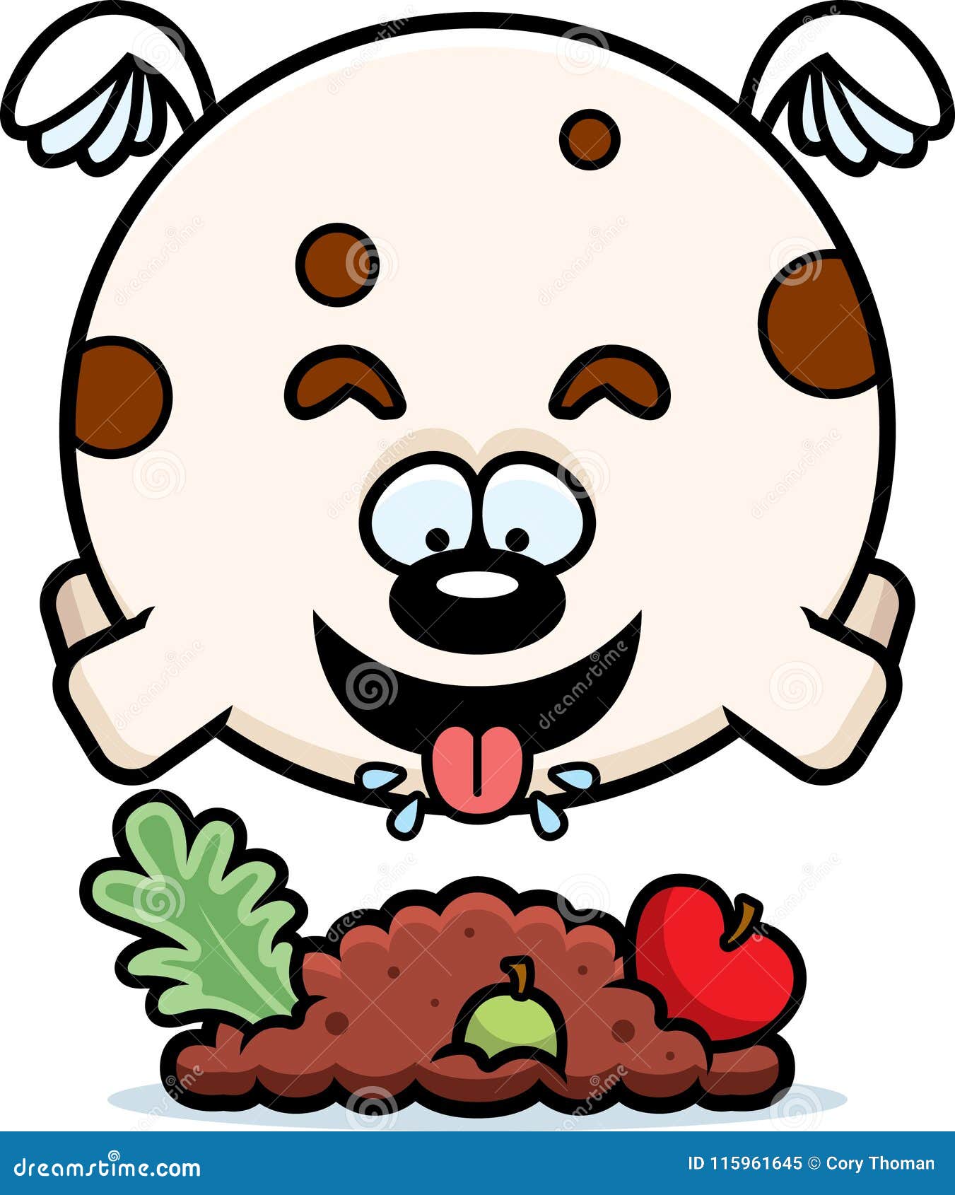 Cartoon Dog Eating stock vector. Illustration of vector - 115961645