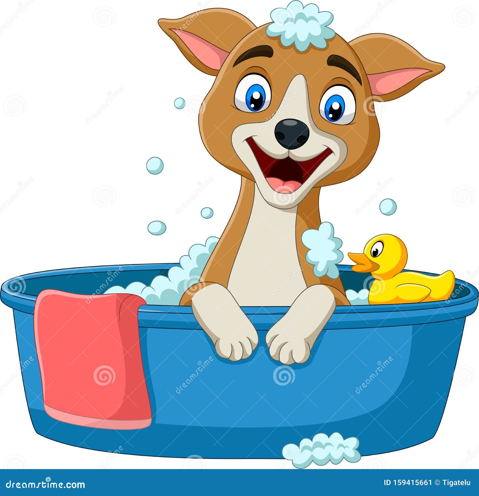 Cartoon Dog Having A Bath | CartoonDealer.com #159415661