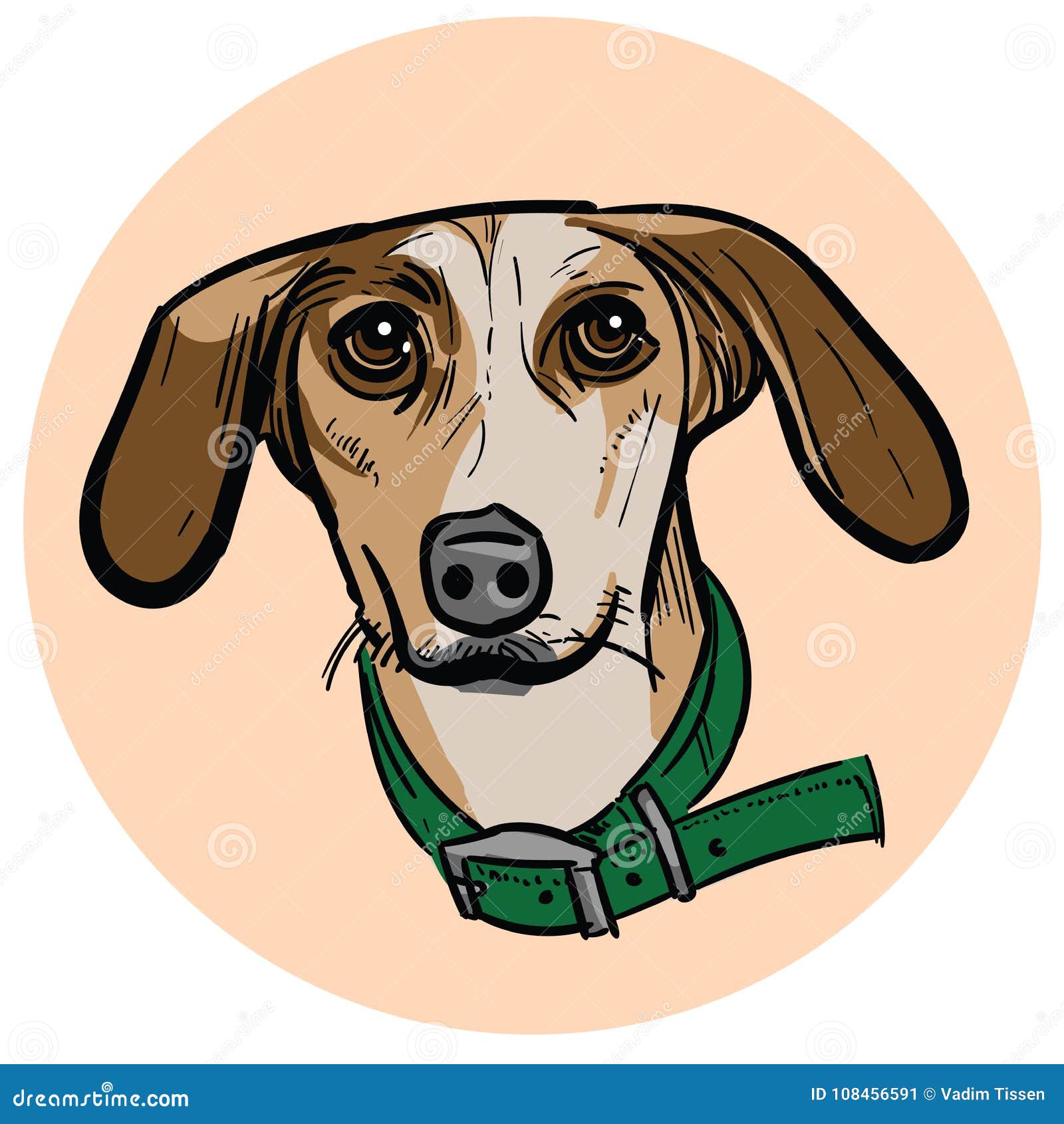 Cartoon Dog Head stock vector. Illustration of emblem - 108456591
