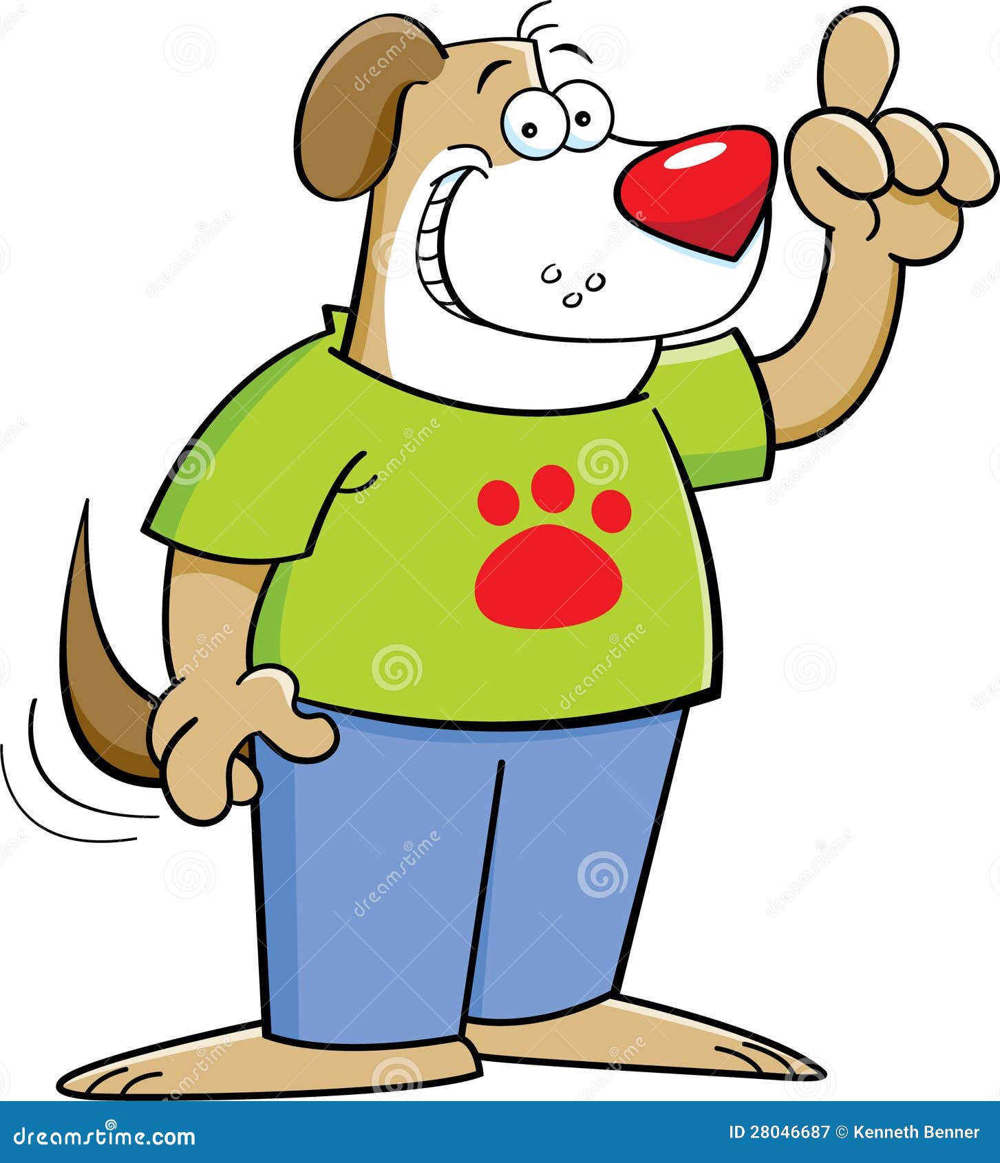 Cartoon dog with an idea stock vector. Illustration of thinking - 28046687