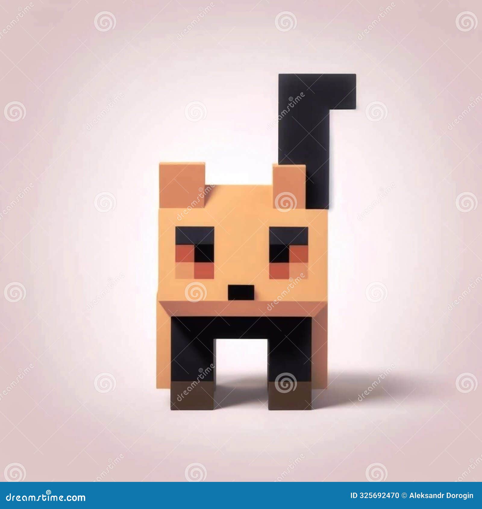Cartoon Dog in Minecraft Style Stock Illustration - Illustration of ...