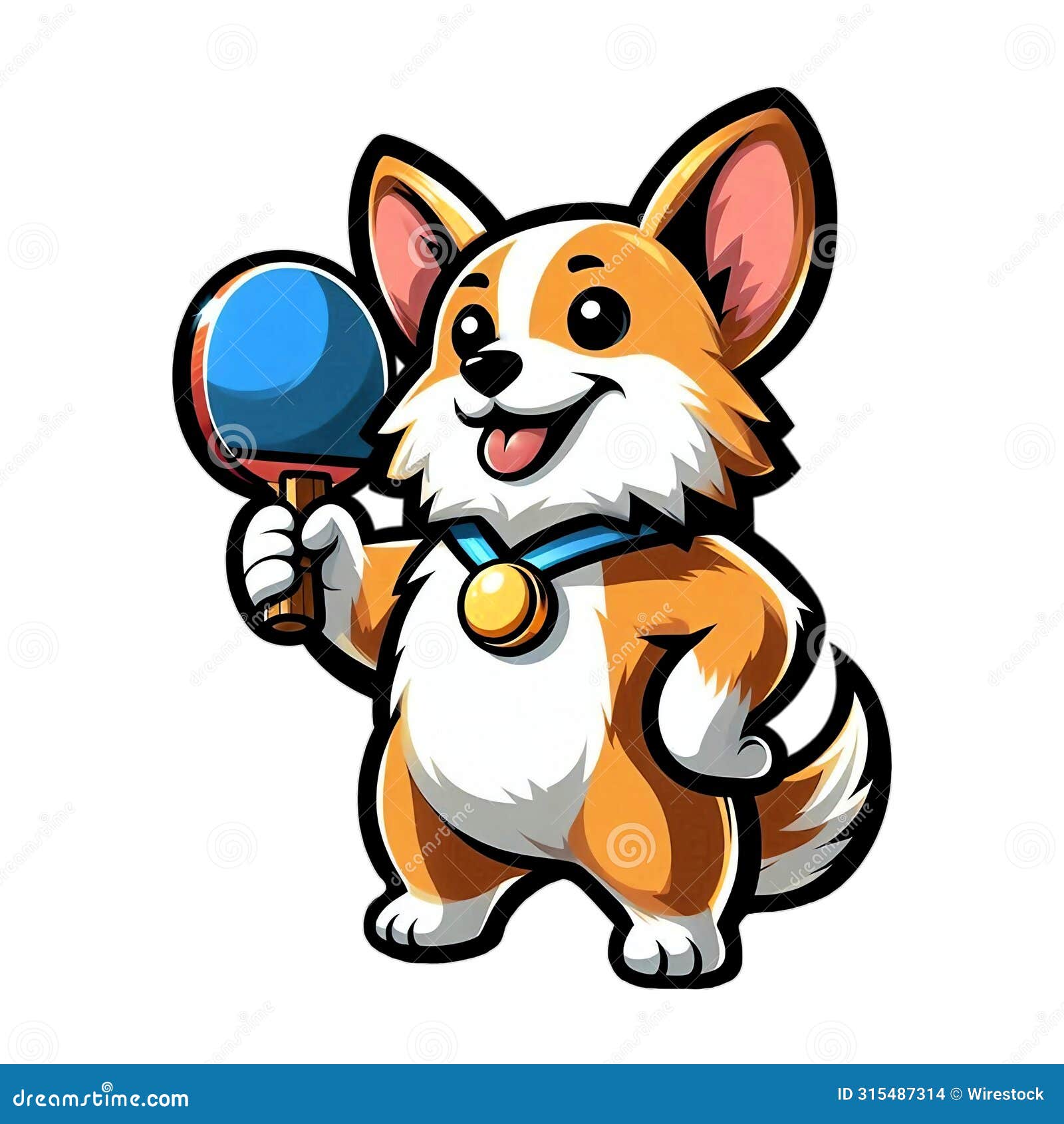 Cartoon Dog Playing Ping Pong, AI-generated. Stock Photo - Image of ...