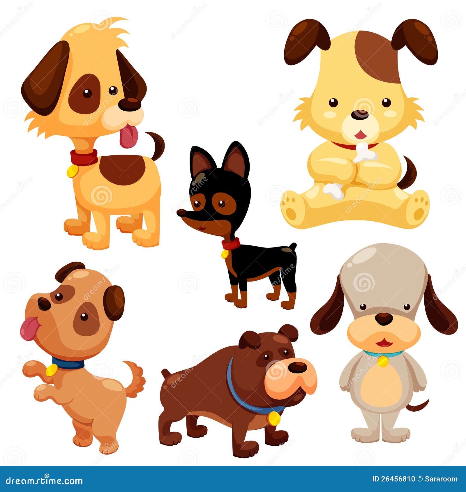 Cartoon dog set stock vector. Illustration of colorful - 26456810