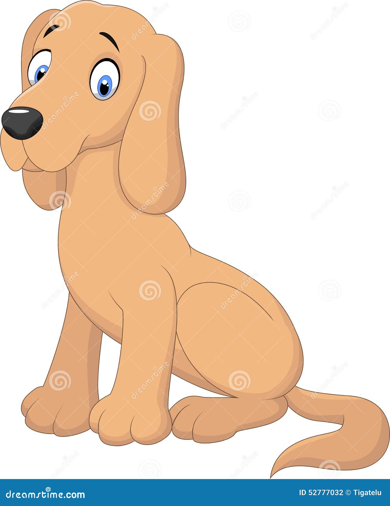 Cartoon dog sitting stock vector. Illustration of brown - 52777032