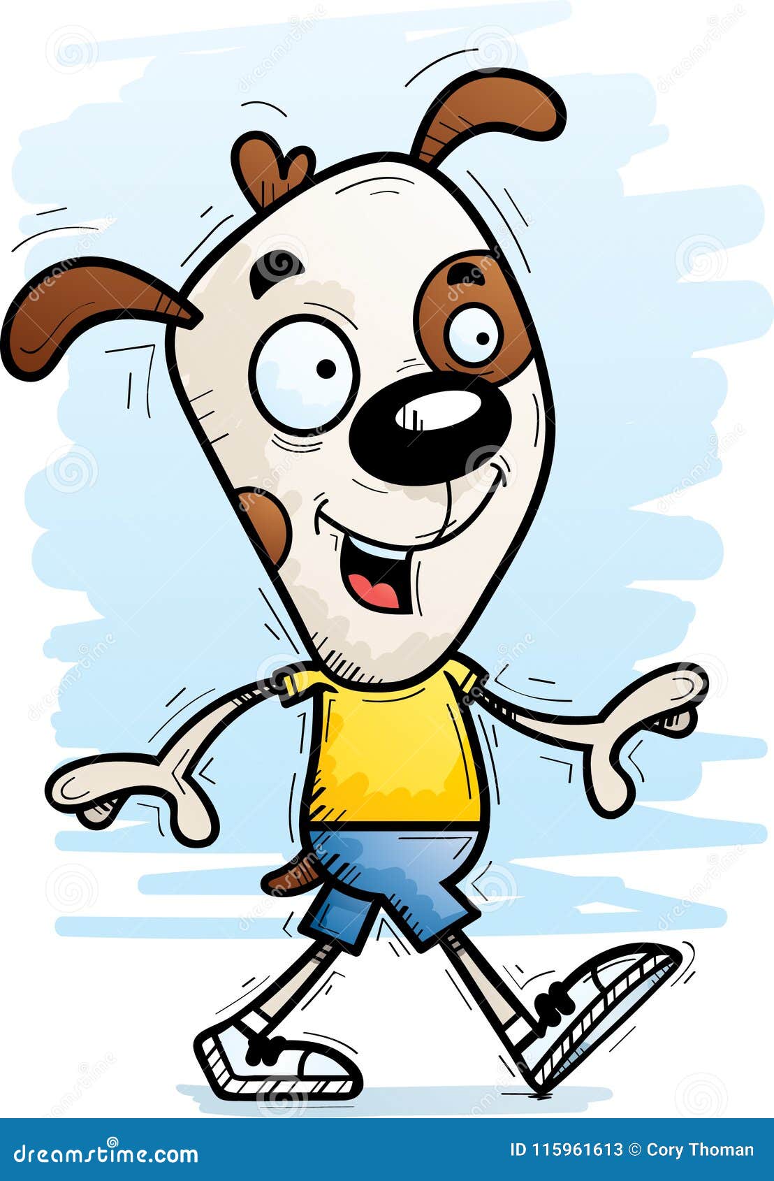 Cartoon Dog Walking stock vector. Illustration of happy - 115961613