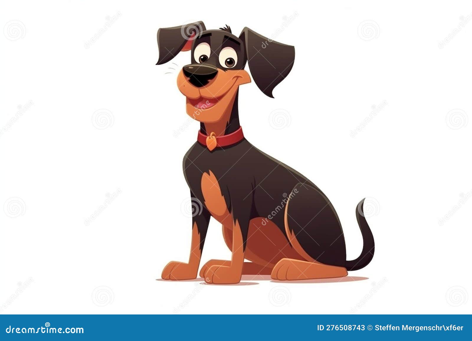 Cartoon Dog on White Background Stock Illustration - Illustration of ...