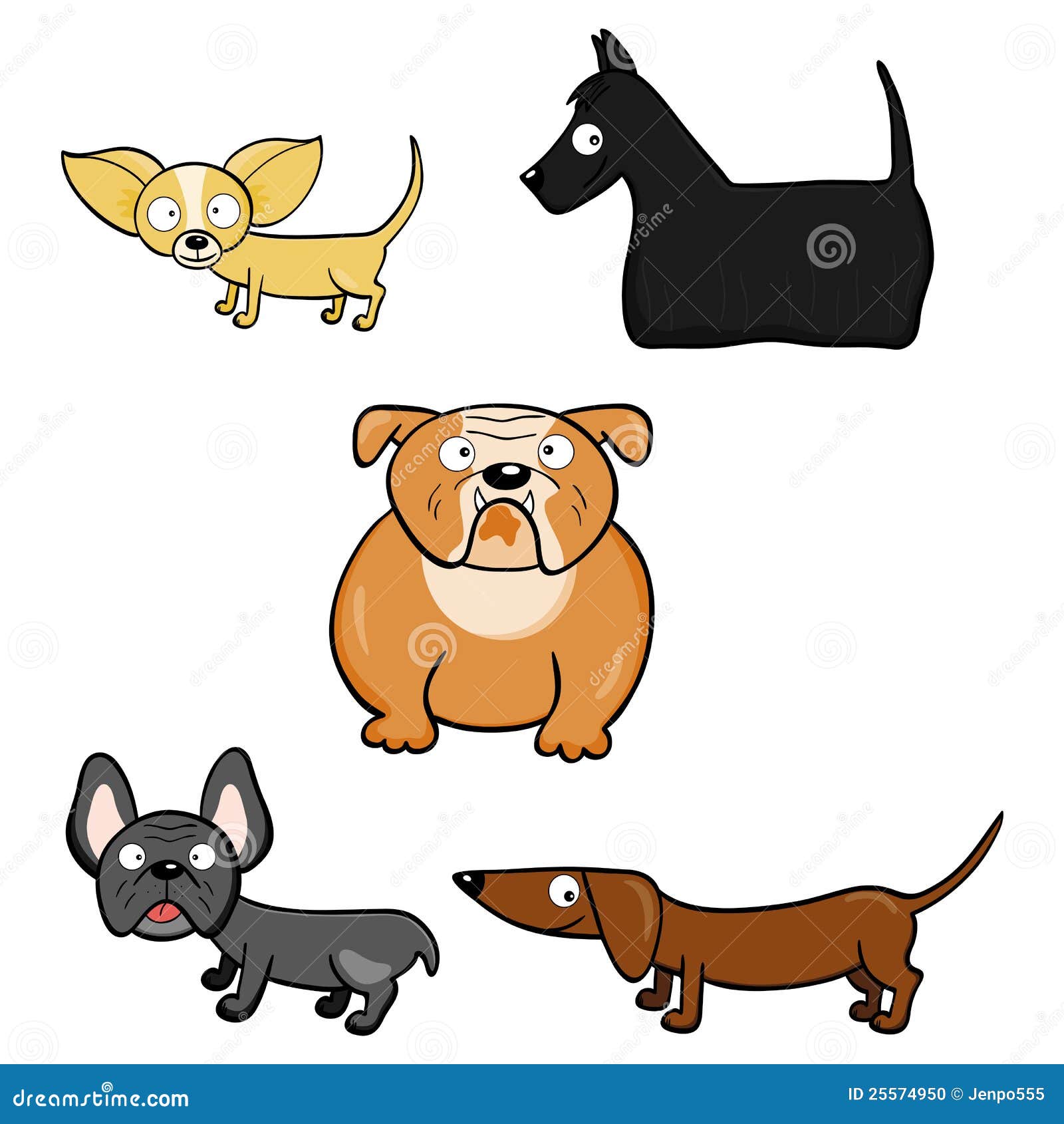 Cartoon dogs stock vector. Illustration of dachshund - 25574950