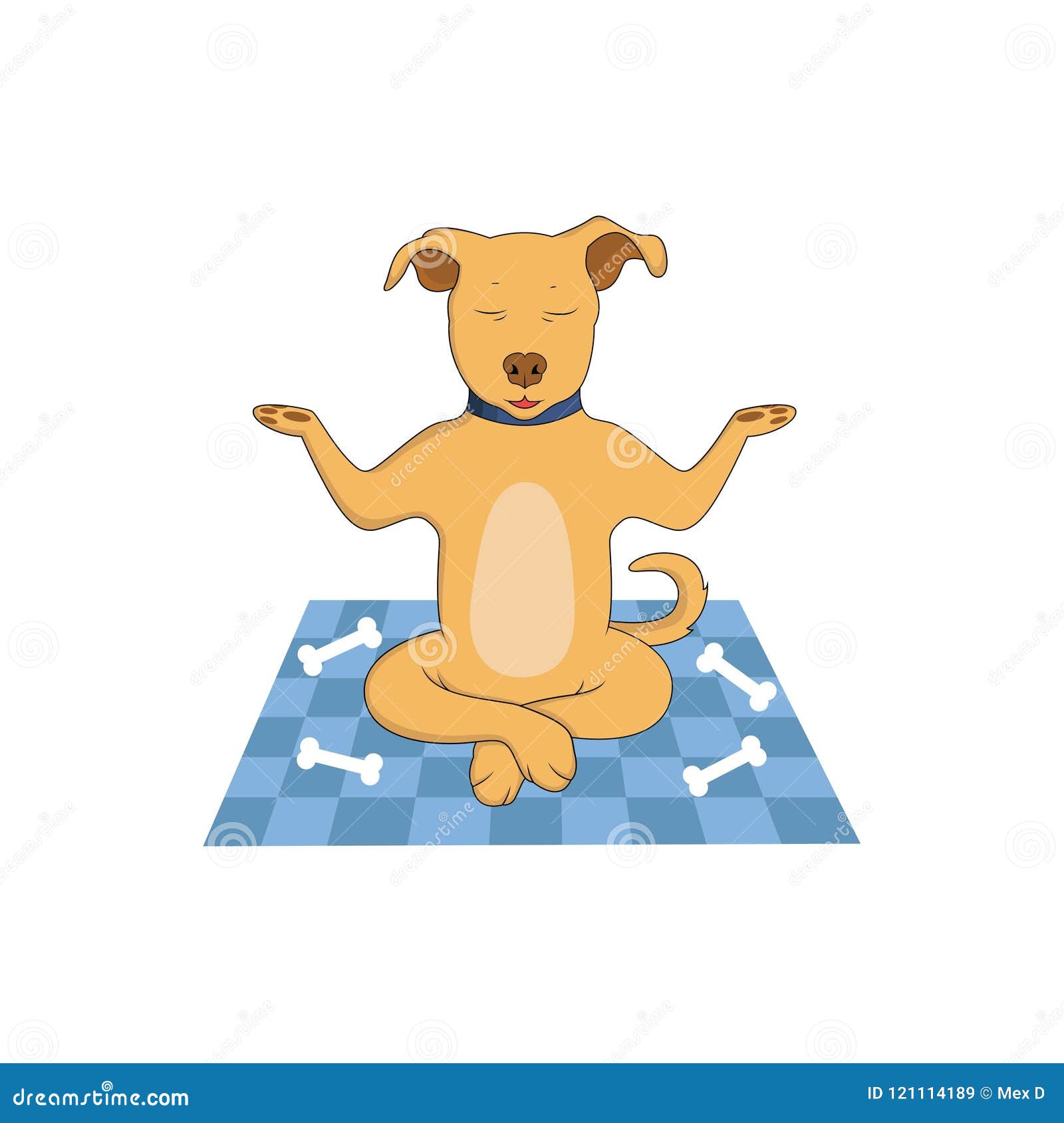 Cartoon Dogs are Meditating with a Funny Pose Stock Illustration ...