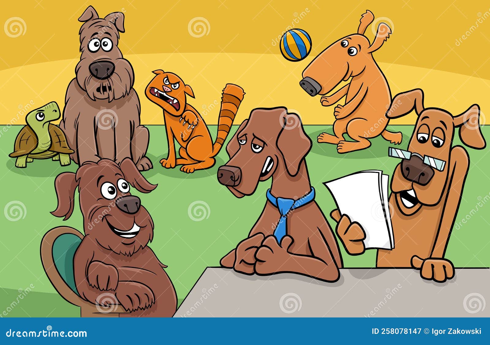 Cartoon Dogs and Pets Comic Characters Group Stock Vector ...