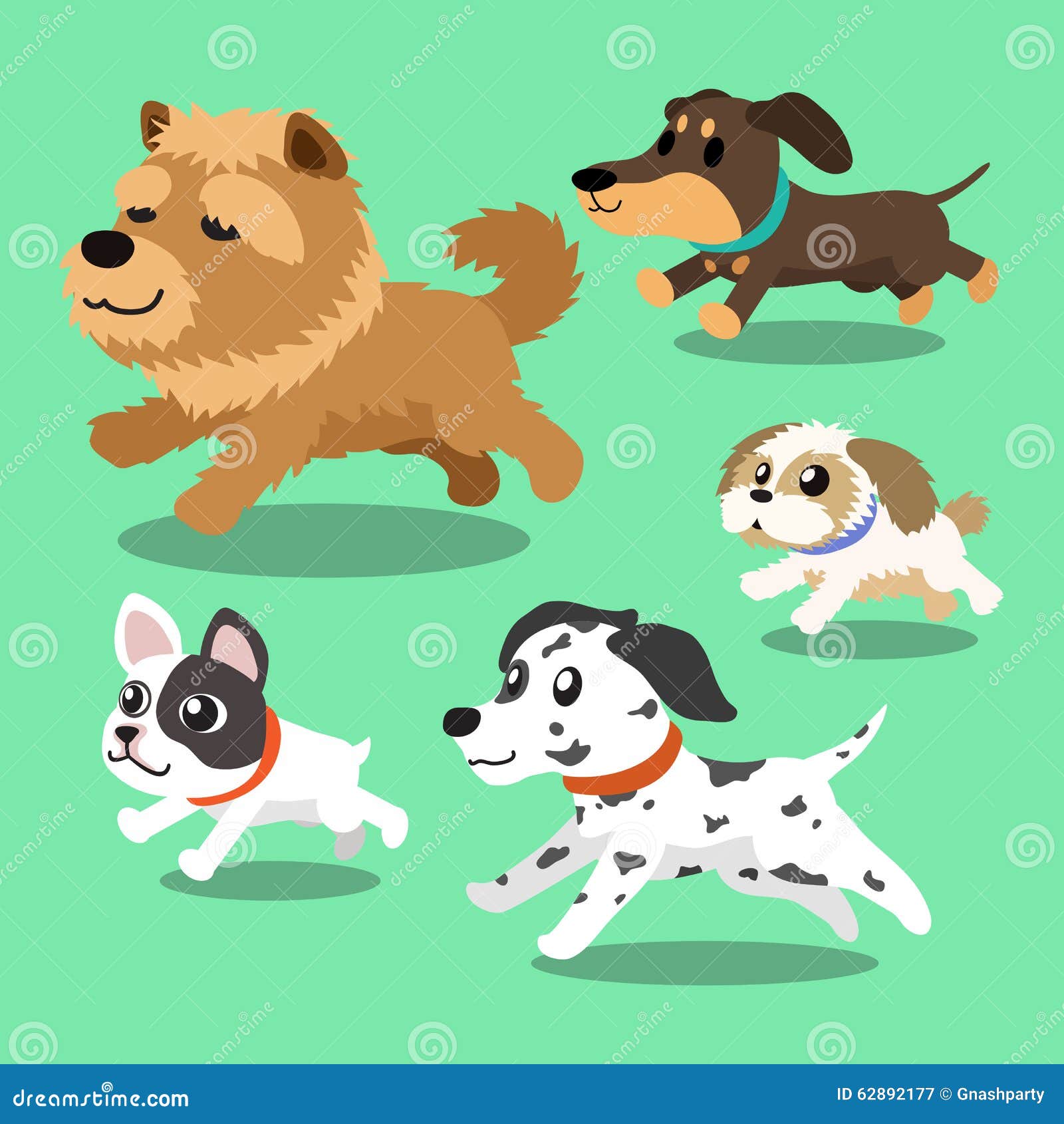 Cartoon dogs running stock vector. Illustration of cute - 62892177