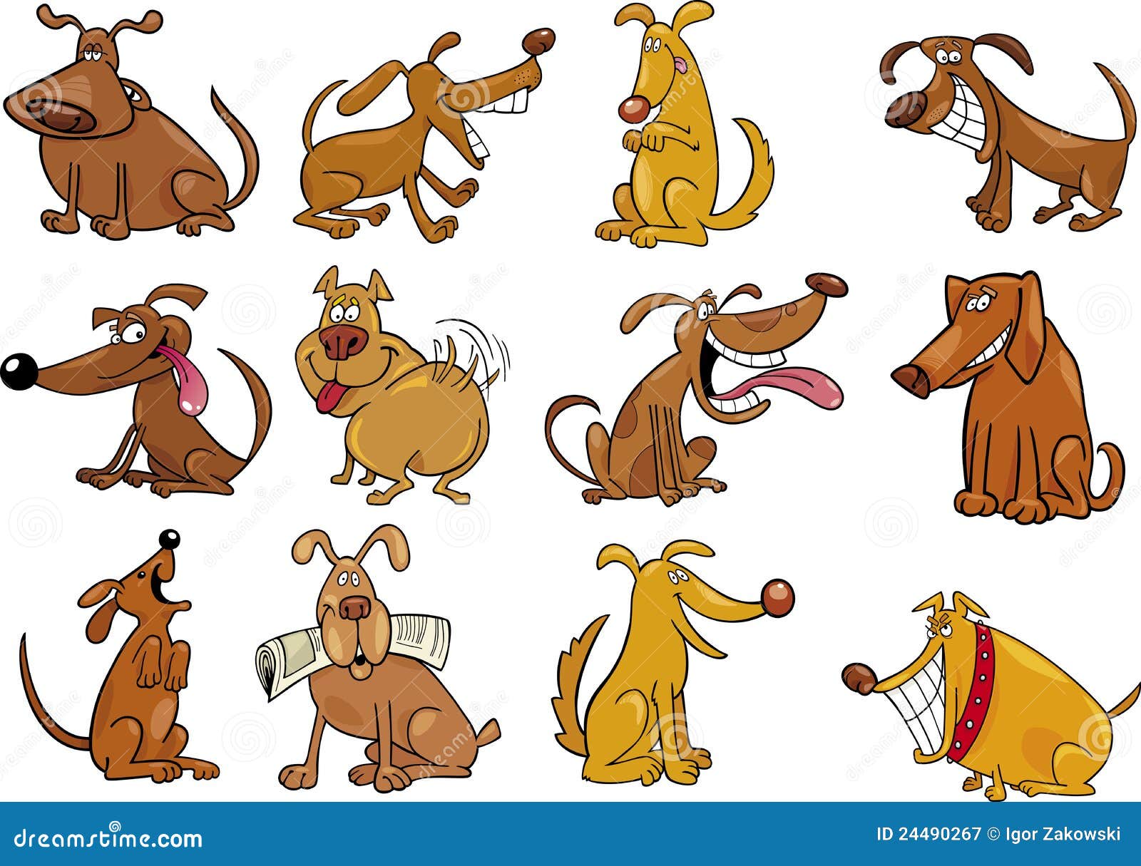 Cartoon dogs set stock vector. Illustration of character - 24490267