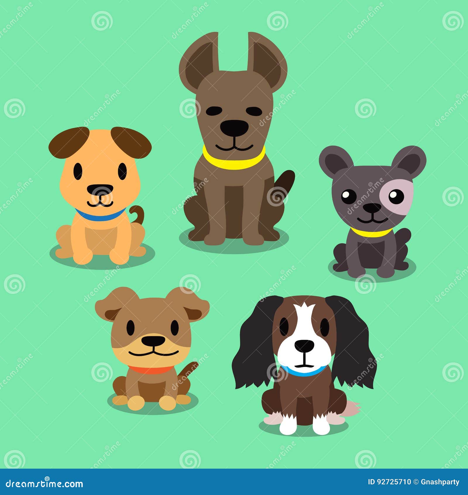 Cartoon dogs set stock vector. Illustration of design - 92725710