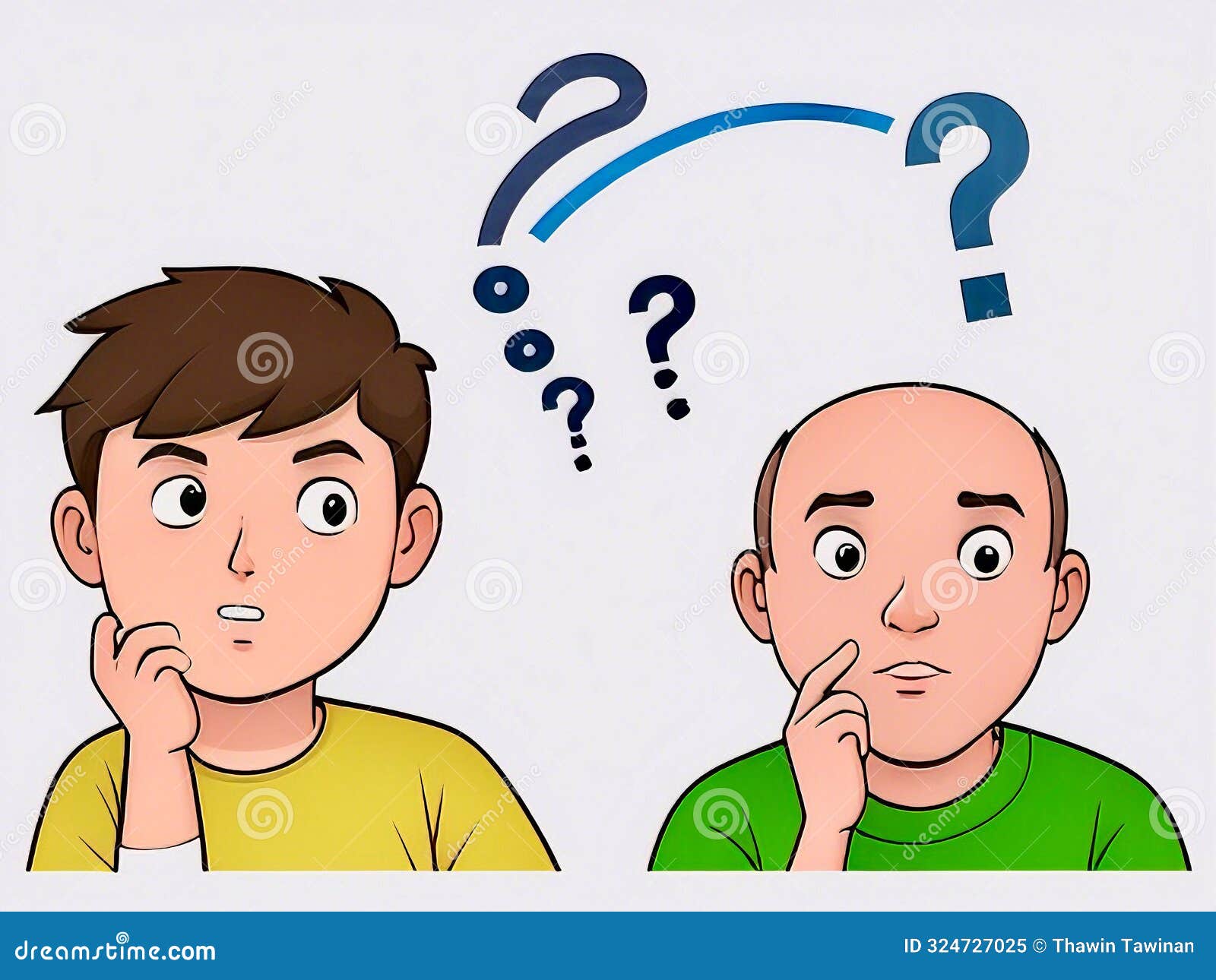 The Cartoon is Doing Expressions of Confusion, Doubt, Analytical ...