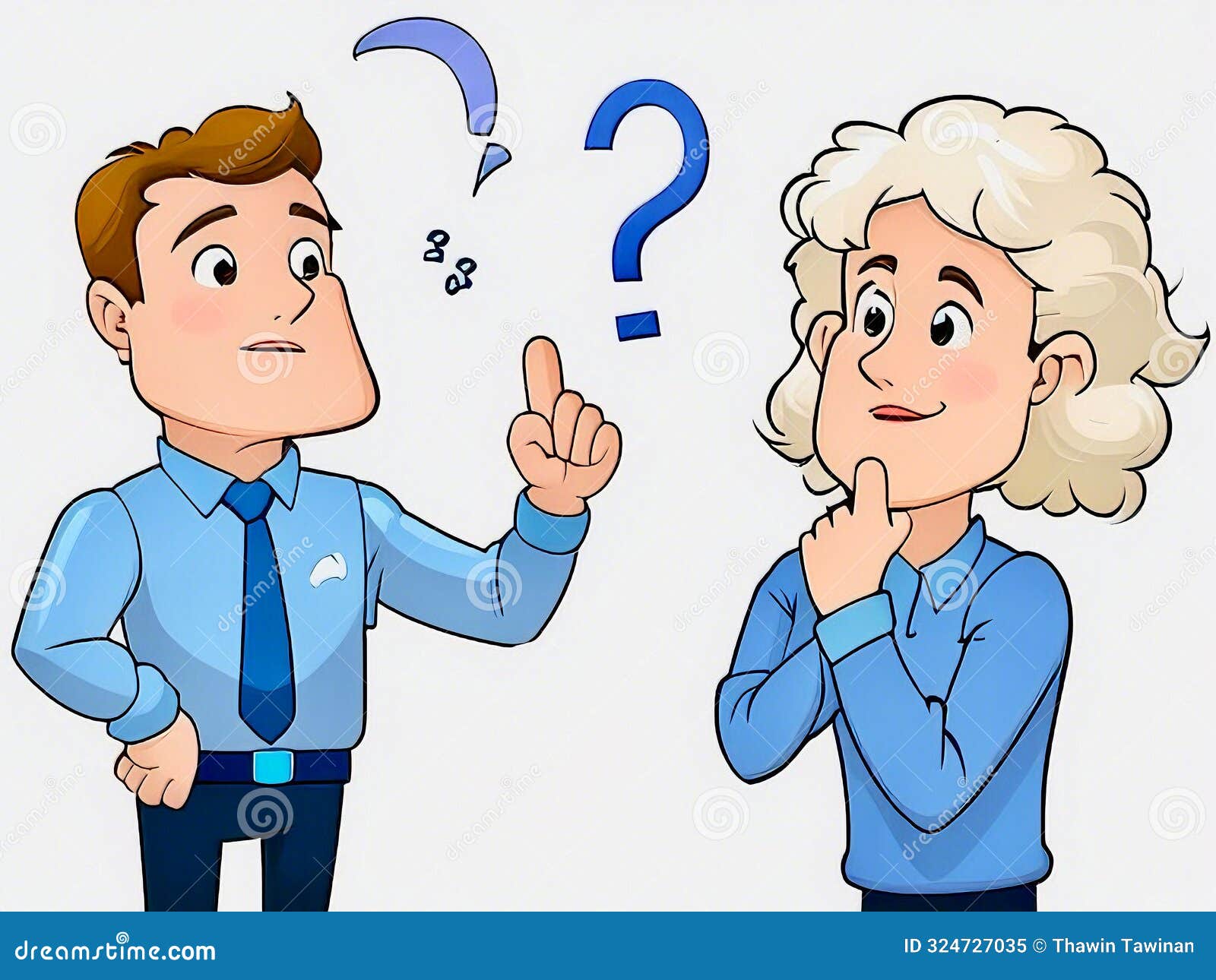 The Cartoon is Doing Expressions of Confusion, Doubt, Analytical ...