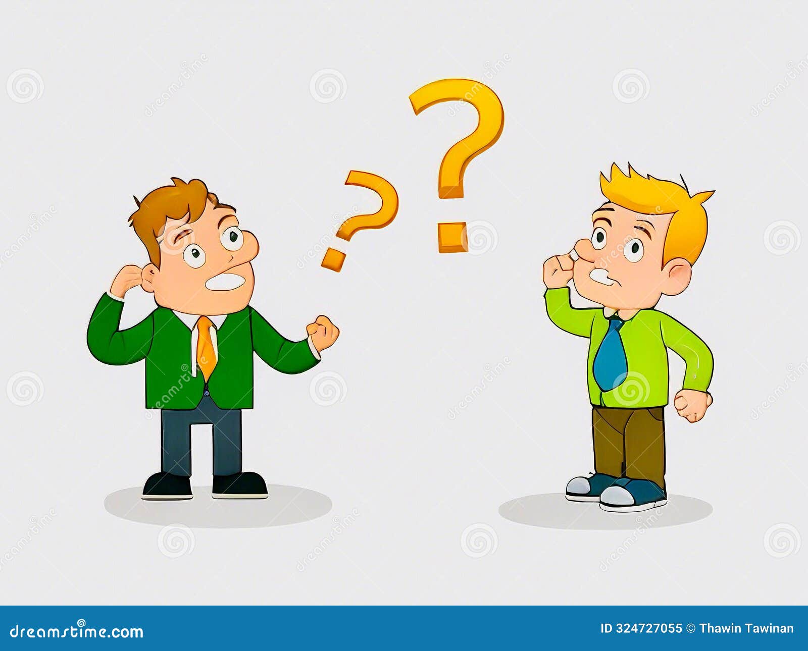 The Cartoon Is Doing Expressions Of Confusion, Doubt, Analytical ...