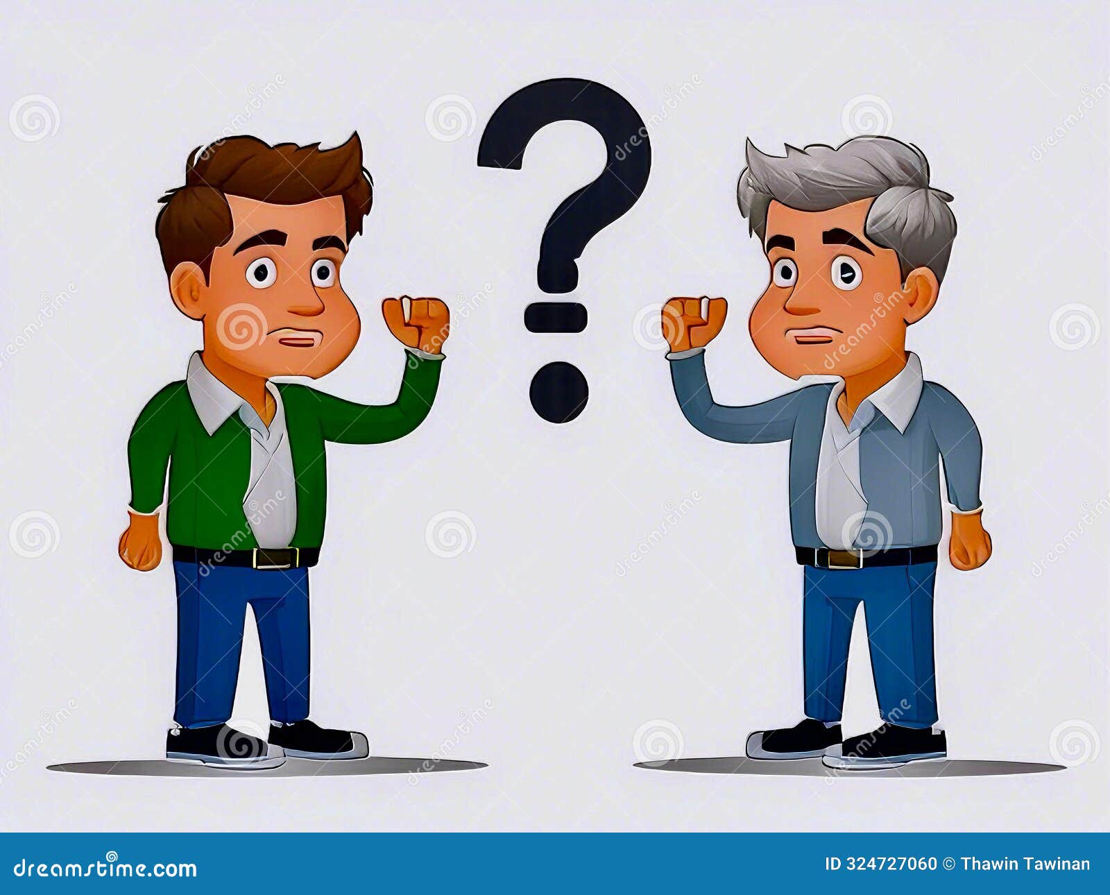 The Cartoon is Doing Expressions of Confusion, Doubt, Analytical ...