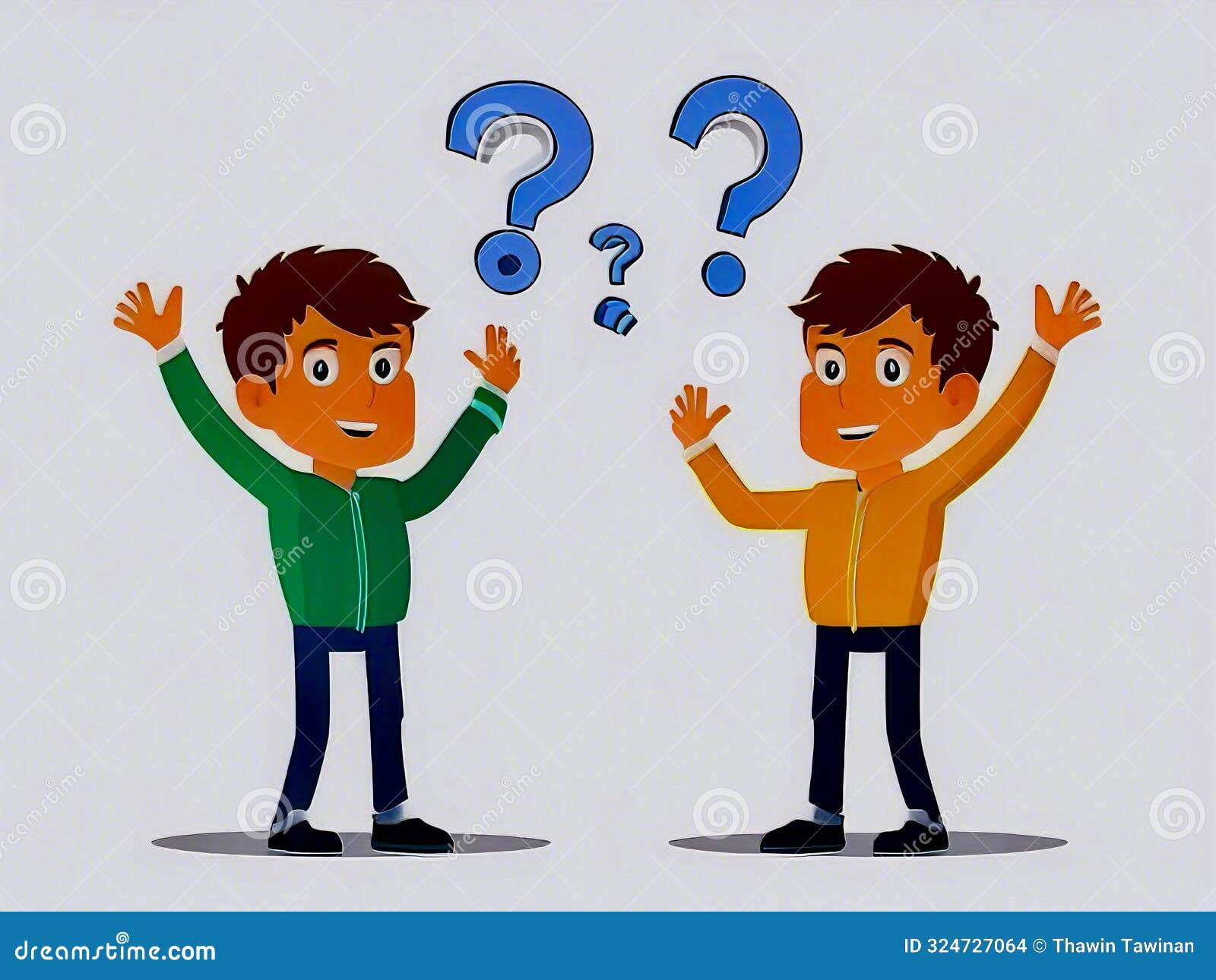 The Cartoon is Doing Expressions of Confusion, Doubt, Analytical ...