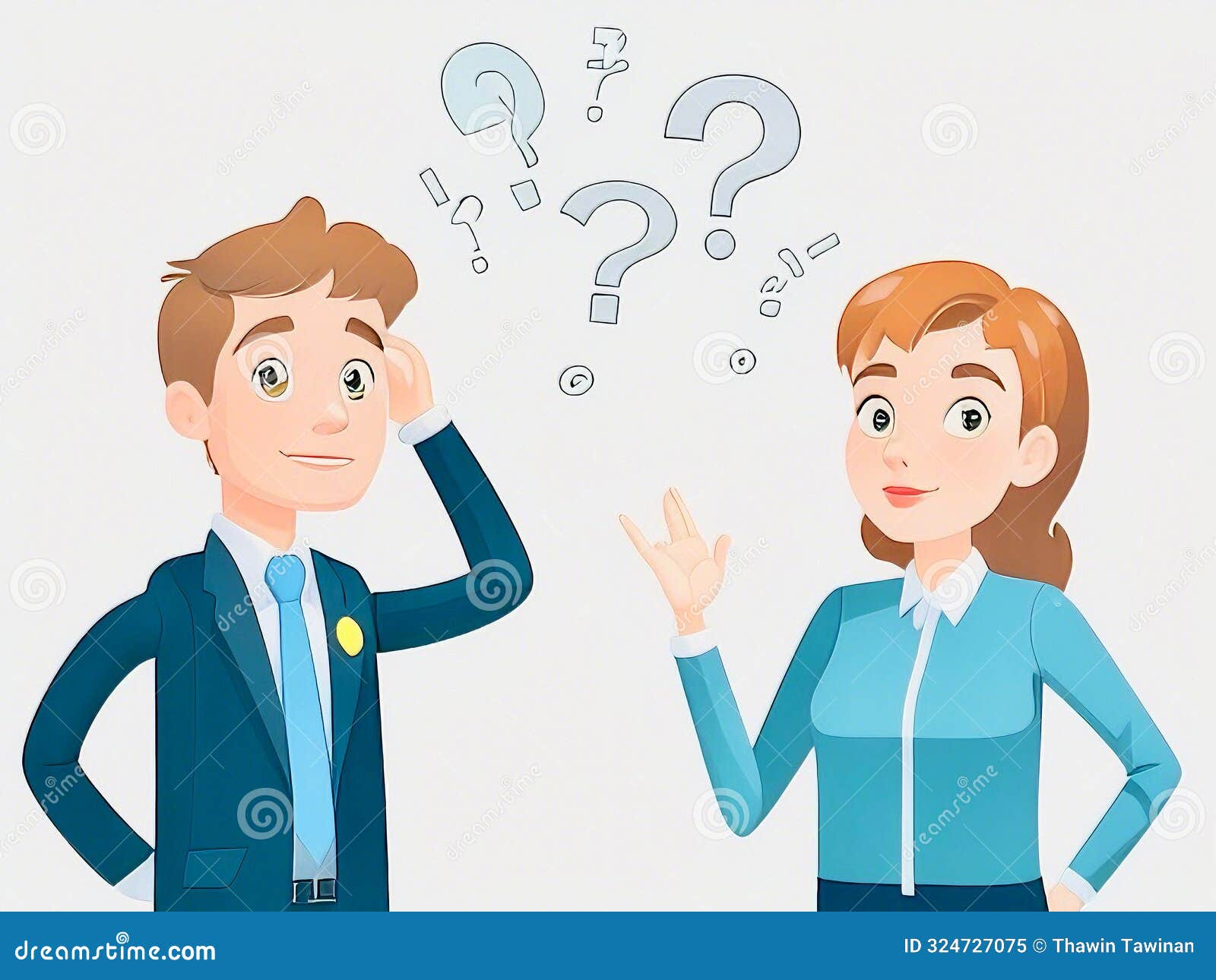 The Cartoon is Doing Expressions of Confusion, Doubt, Analytical ...