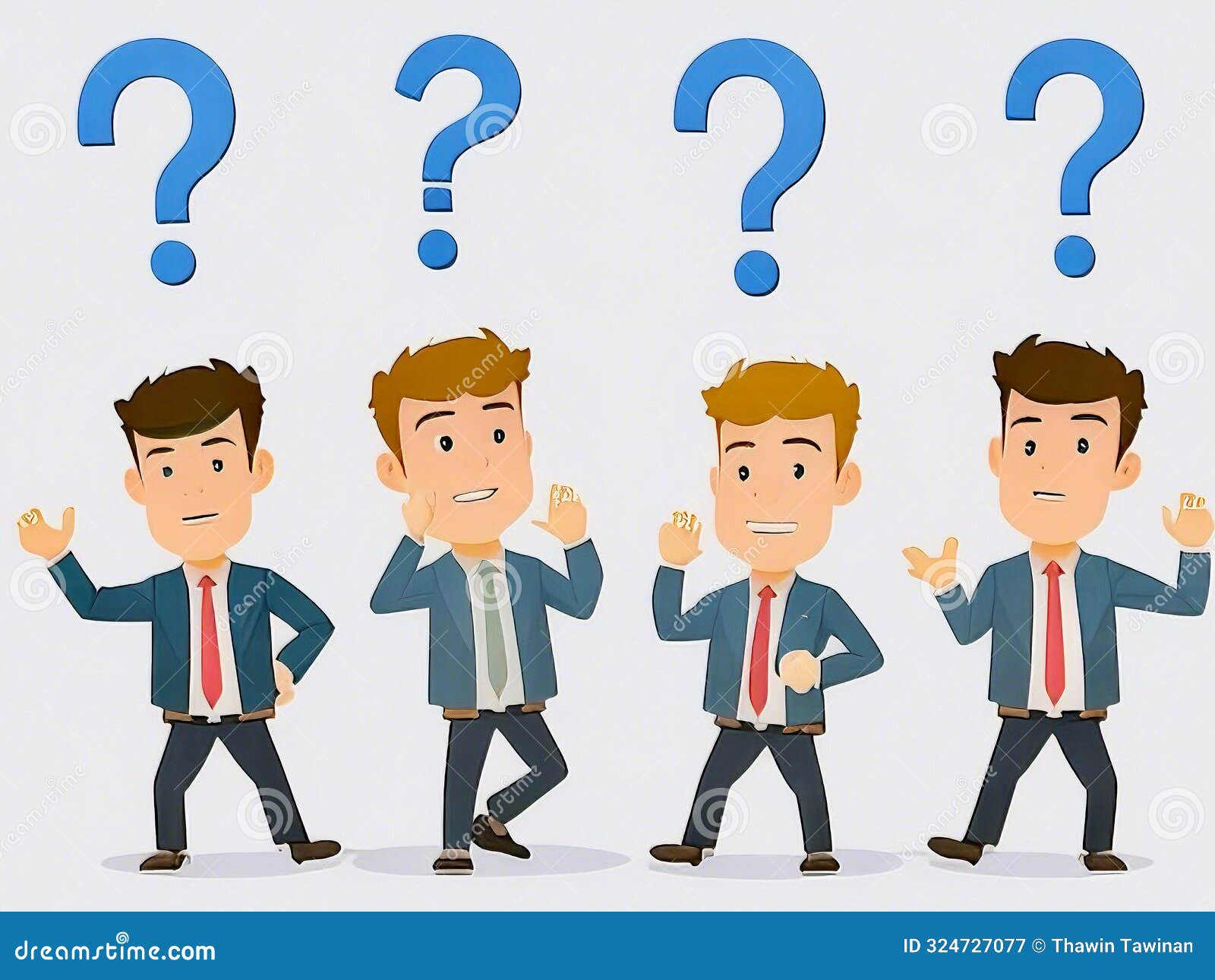 The Cartoon is Doing Expressions of Confusion, Doubt, Analytical ...