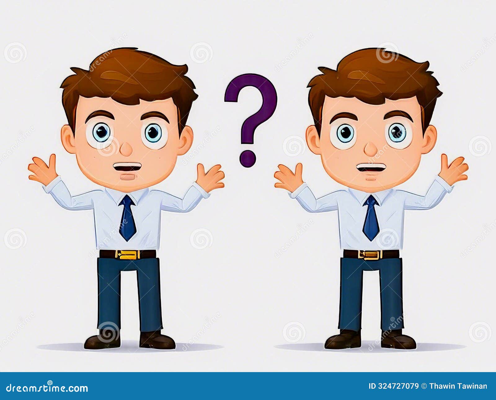 The Cartoon is Doing Expressions of Confusion, Doubt, Analytical ...