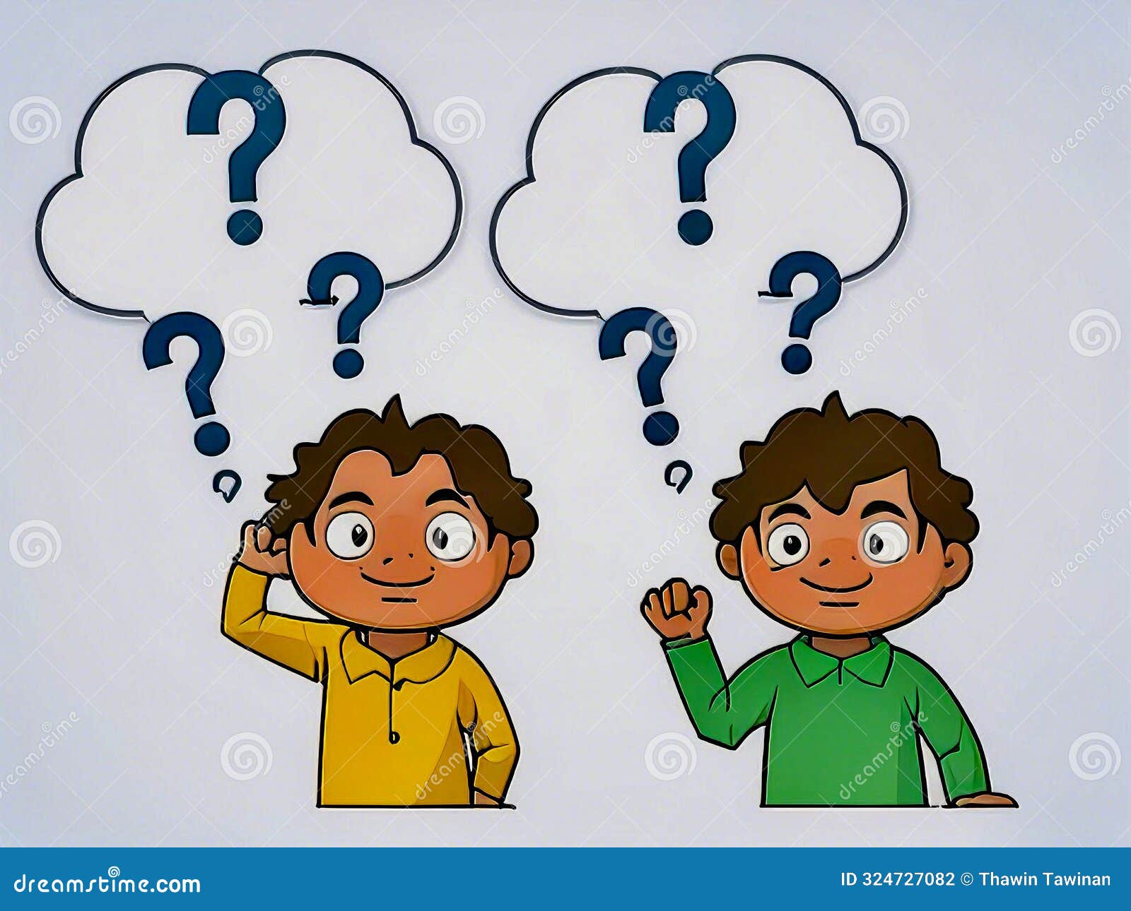 The Cartoon is Doing Expressions of Confusion, Doubt, Analytical ...