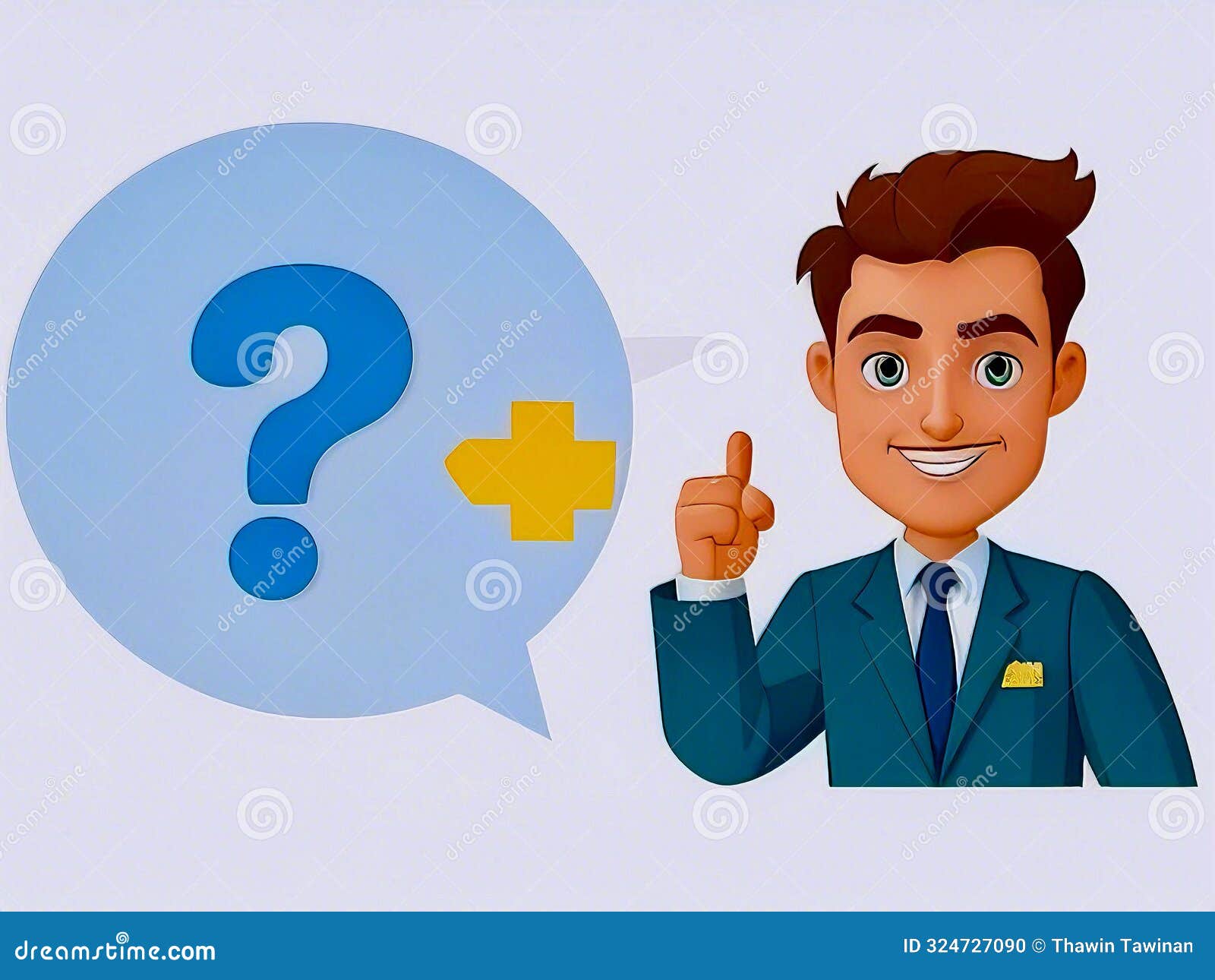 The Cartoon is Doing Expressions of Confusion, Doubt, Analytical ...