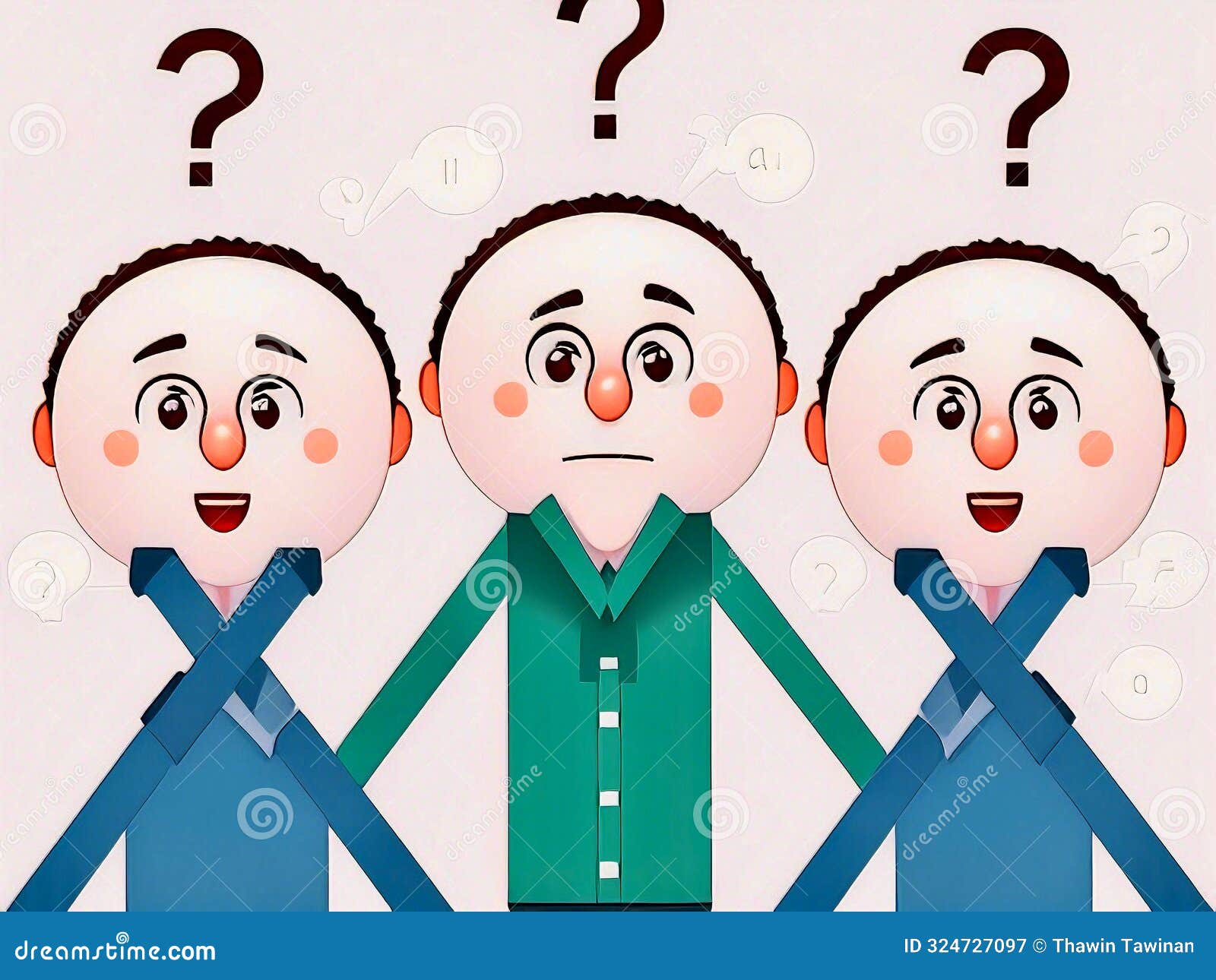 The Cartoon is Doing Expressions of Confusion, Doubt, Analytical ...