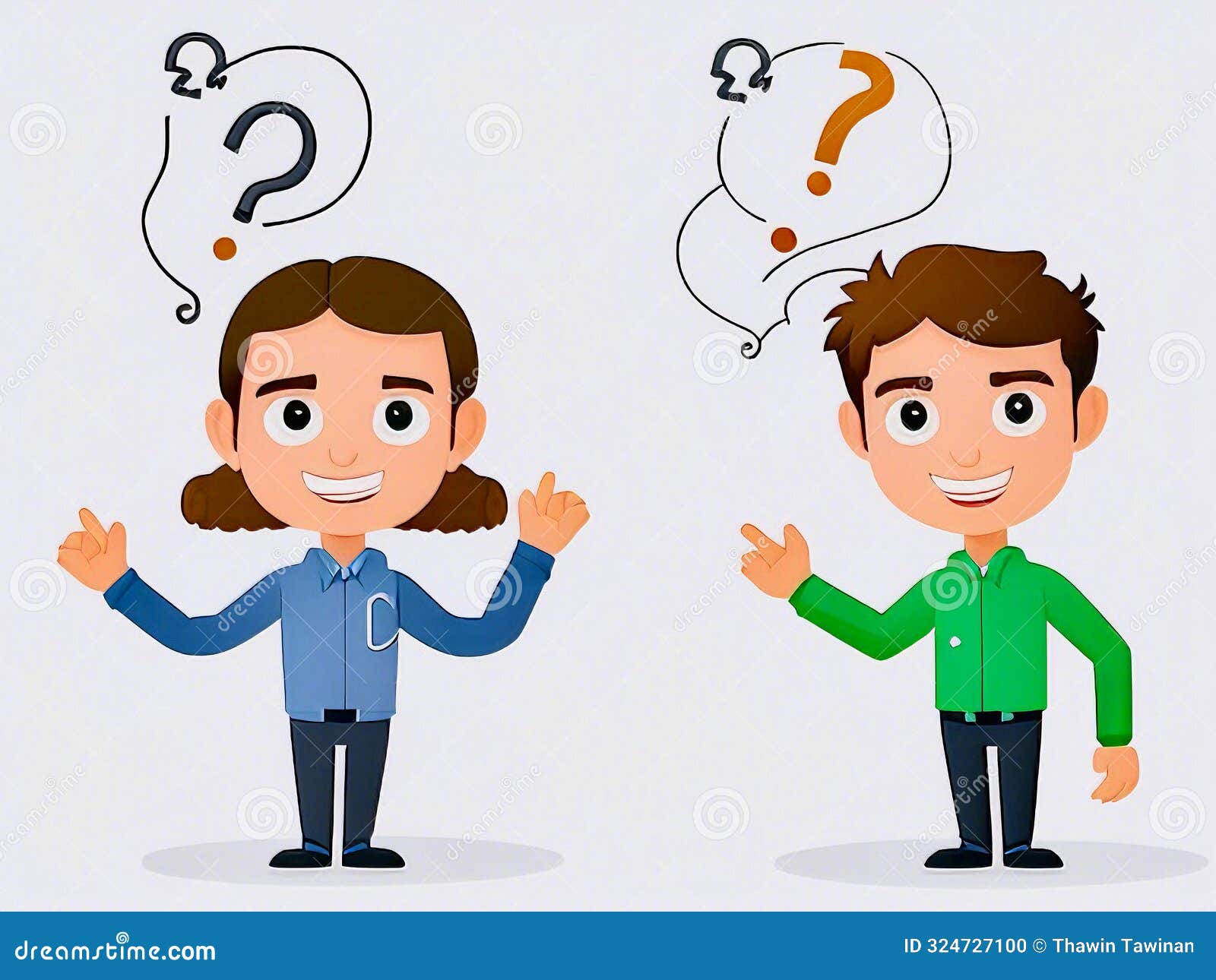 The Cartoon is Doing Expressions of Confusion, Doubt, Analytical ...