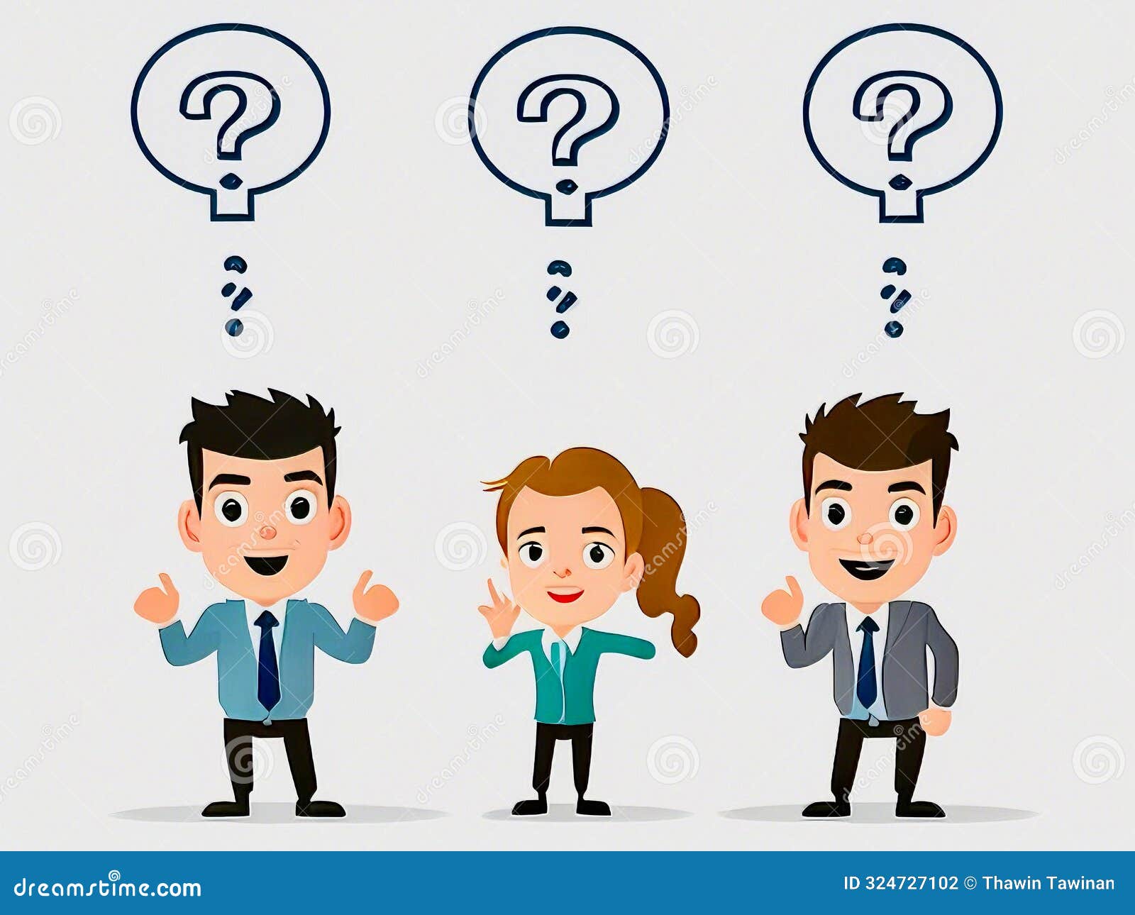 The Cartoon Is Doing Expressions Of Confusion, Doubt, Analytical ...