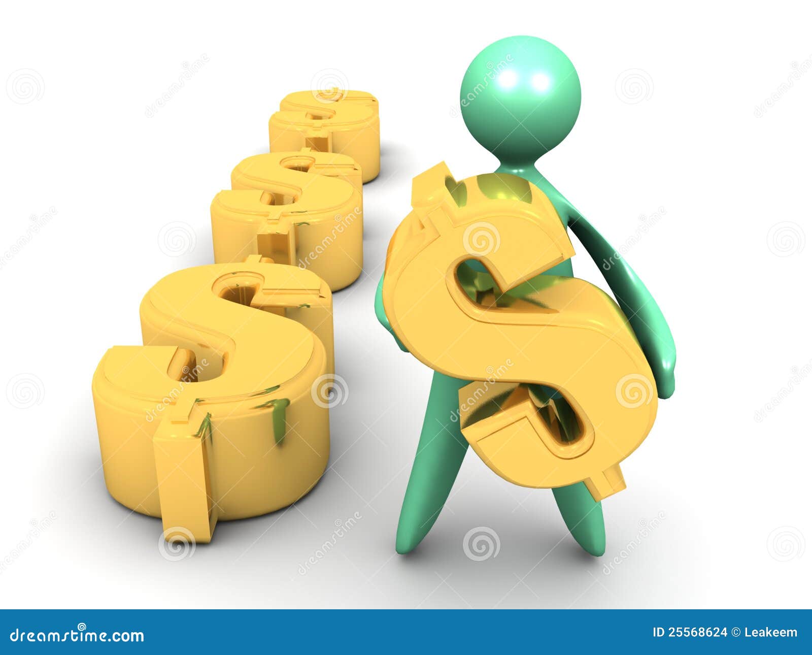 Cartoon Dollar man stock illustration. Illustration of money - 25568624