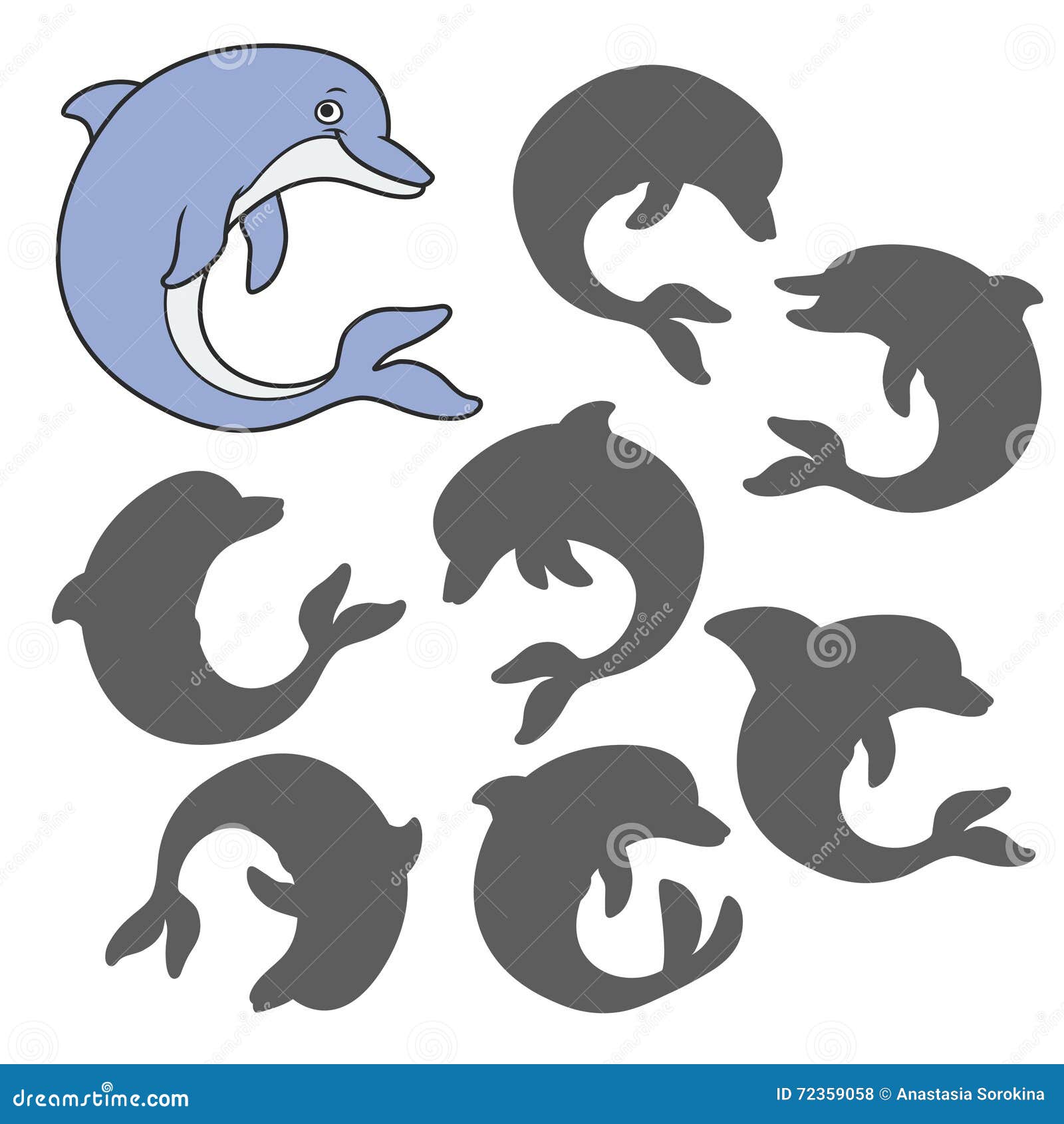 Cartoon dolphin stock illustration. Illustration of educational - 72359058
