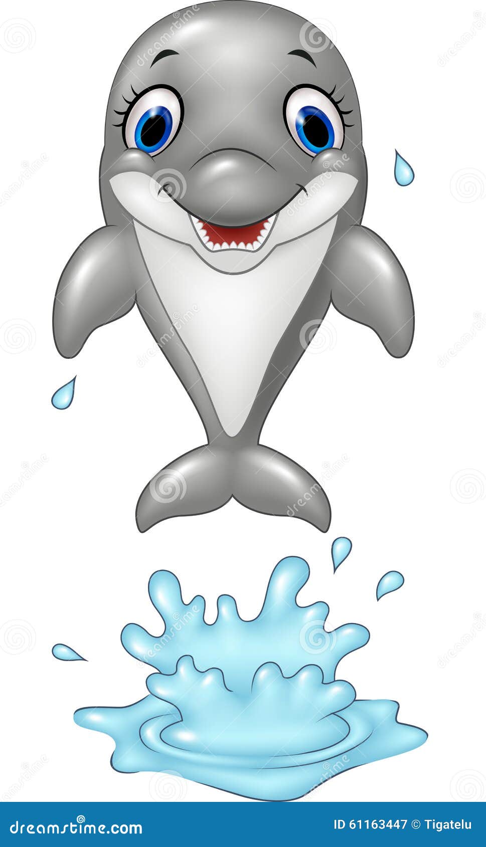 Cartoon Dolphin Jumping Out of the Water Stock Vector - Illustration of ... Cartoon Dolphin Jumping Out of the Water Stock Vector - Illustration of ...
