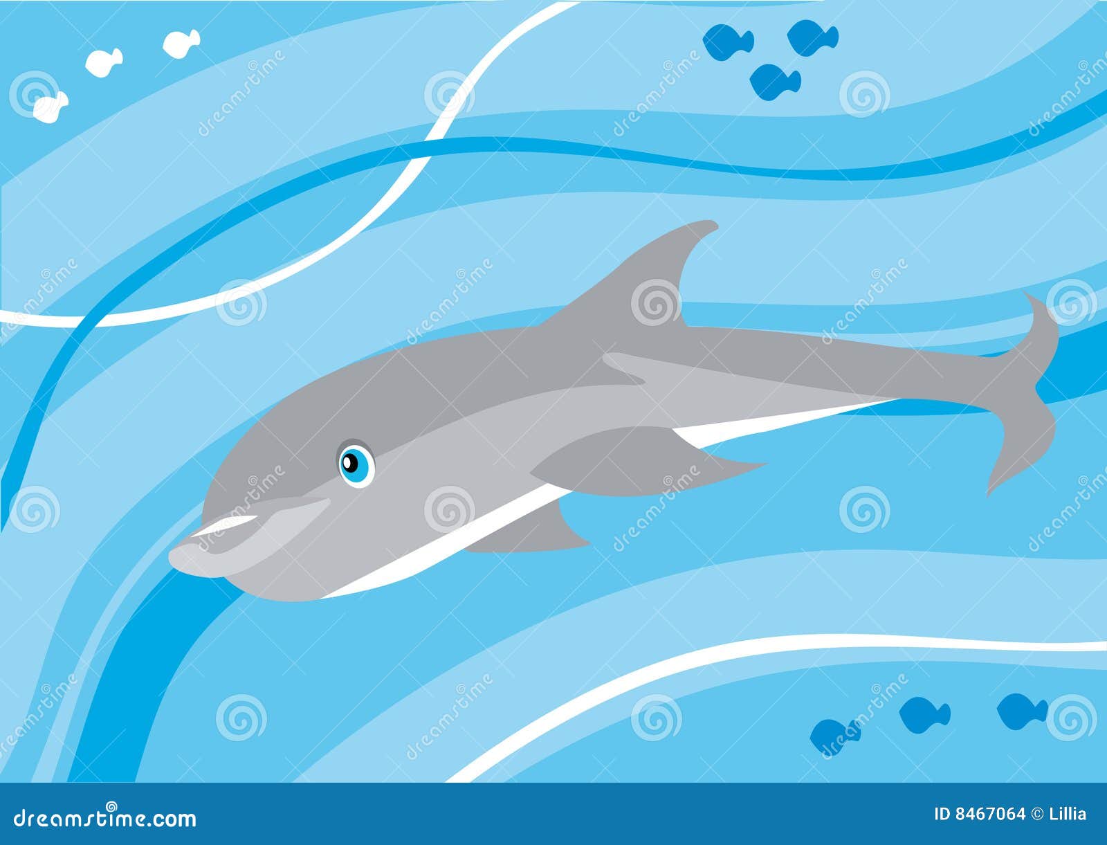 Cartoon dolphin underwater stock vector. Illustration of cartoon - 8467064