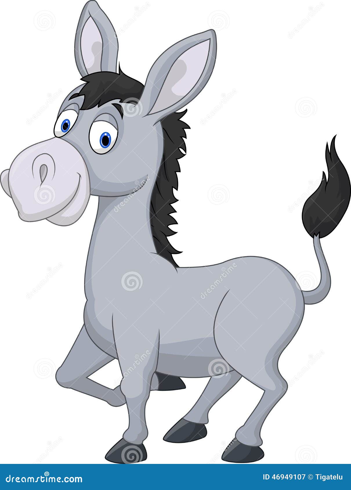 Cartoon donkey stock vector. Illustration of creature - 46949107