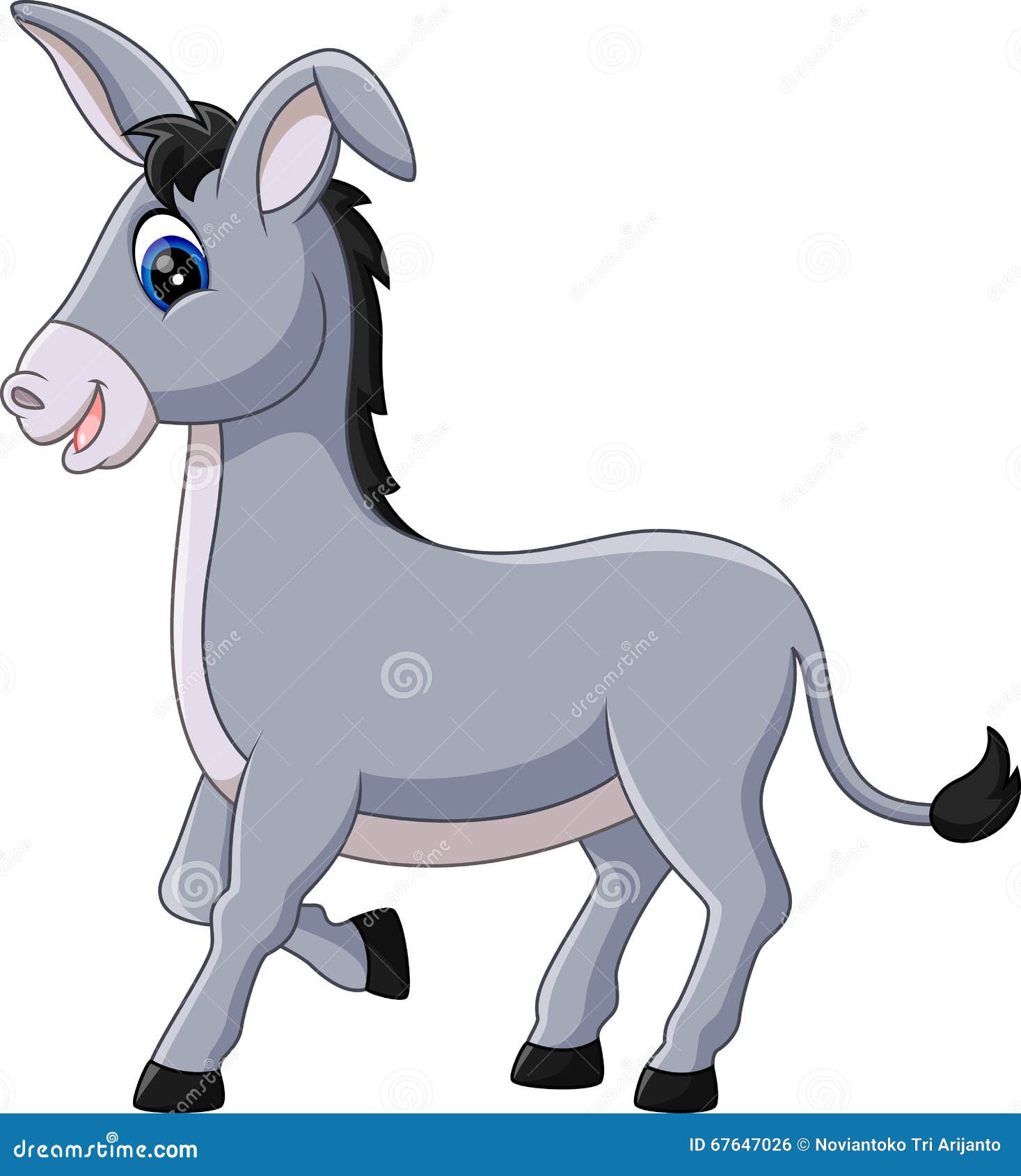 Cartoon Donkey Smile Stock Vector - Image: 67647026