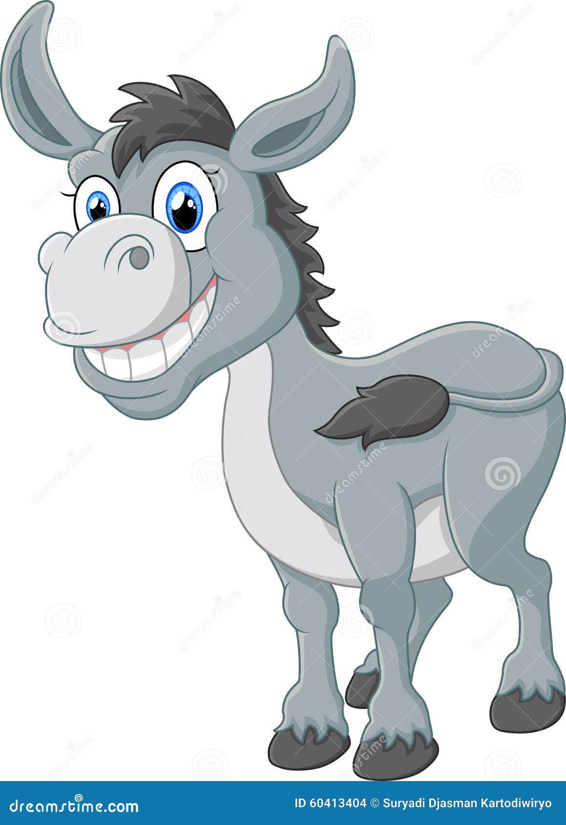 Cartoon Donkey Smile and Happy Stock Illustration - Illustration of ...
