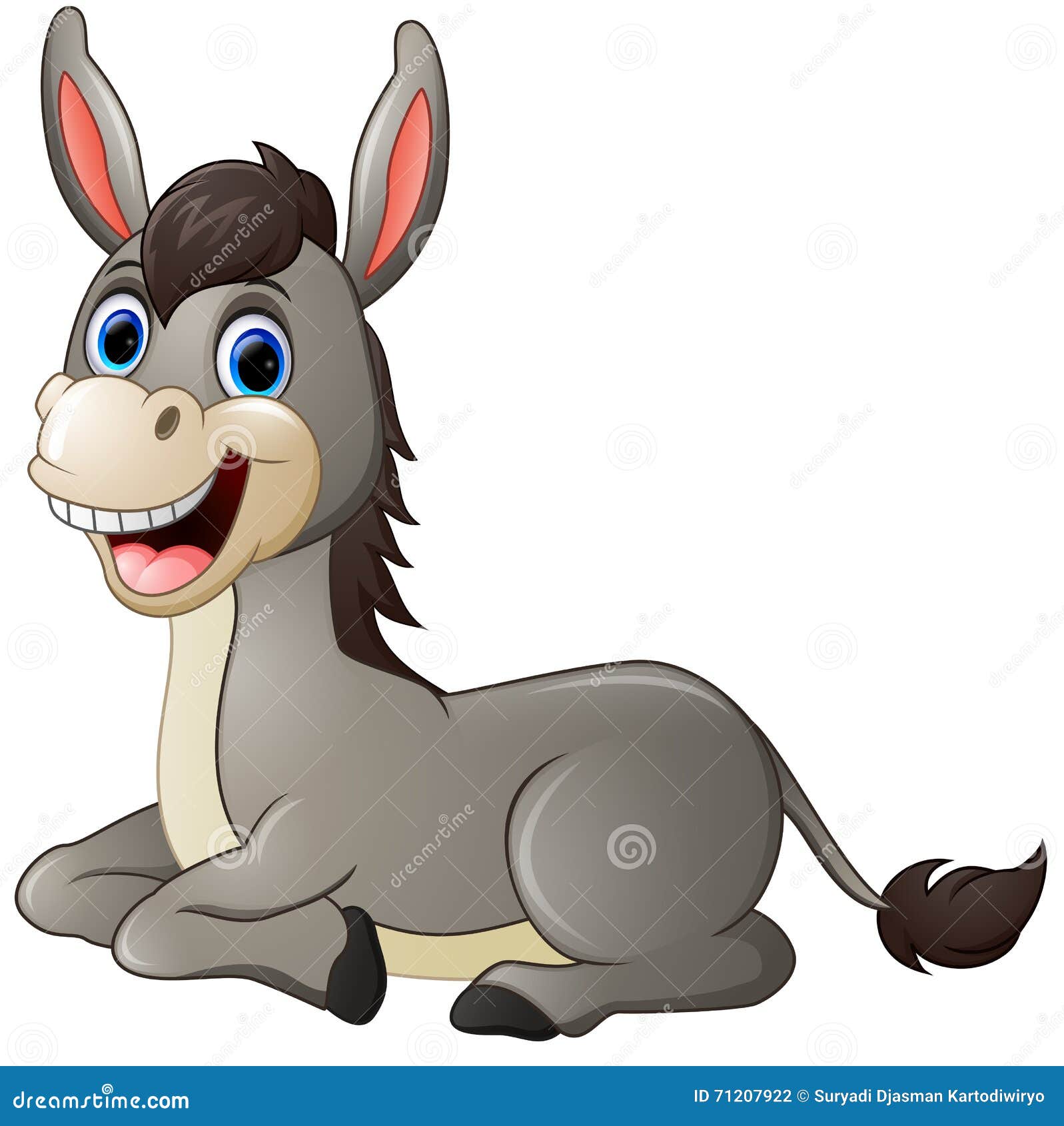 Cartoon Donkey Smile and Happy Stock Vector - Illustration of creature ...