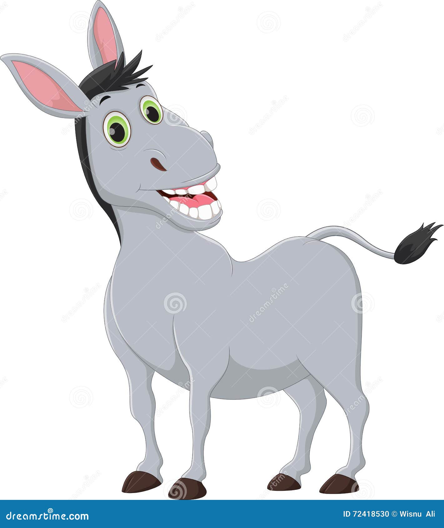 Cartoon Donkey Smiling and Happy Stock Vector - Illustration of ...