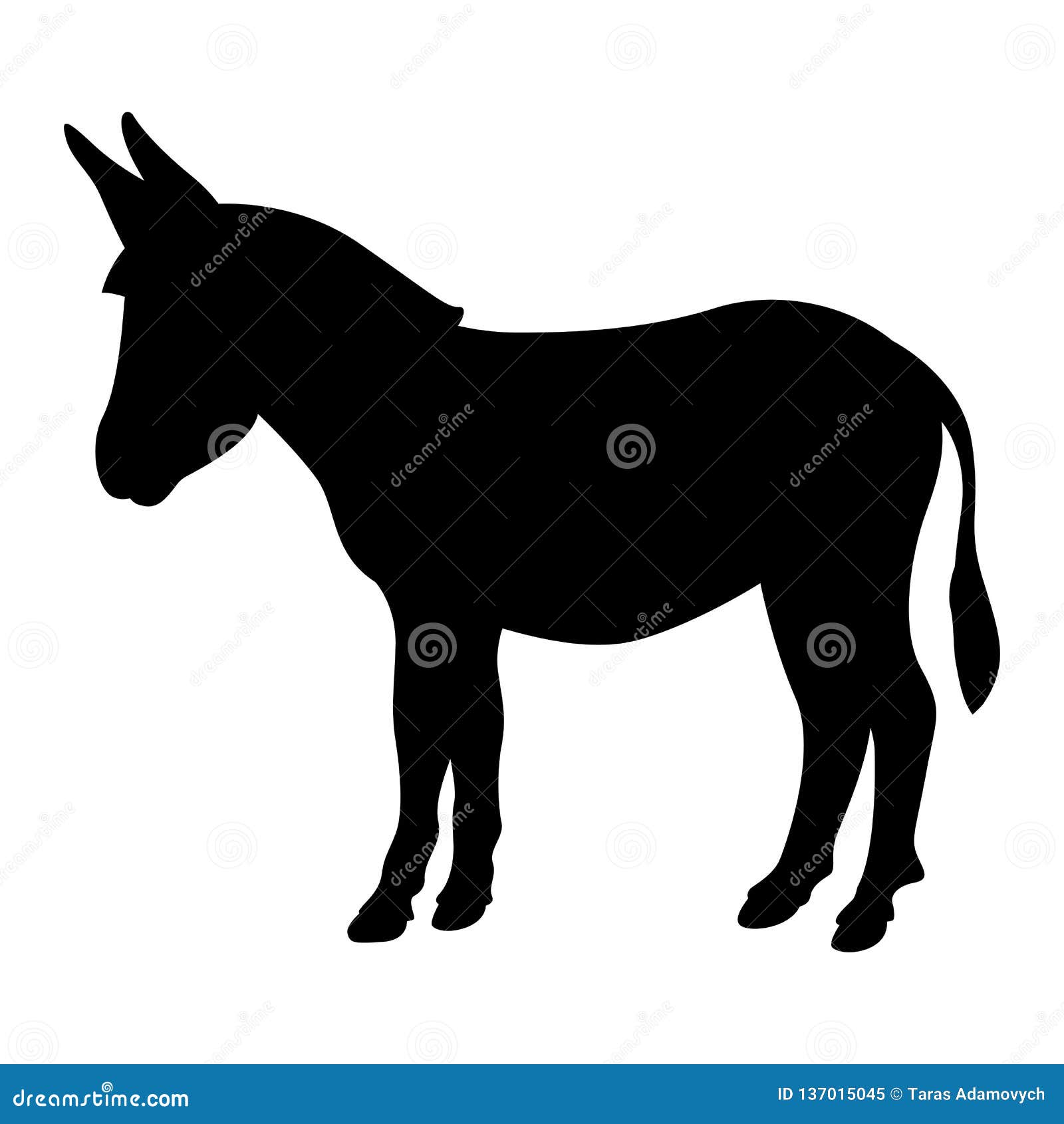 Cartoon Donkey ,vector Illustration , Black Silhouette,profile Stock ... Cartoon Donkey ,vector Illustration , Black Silhouette,profile Stock ...